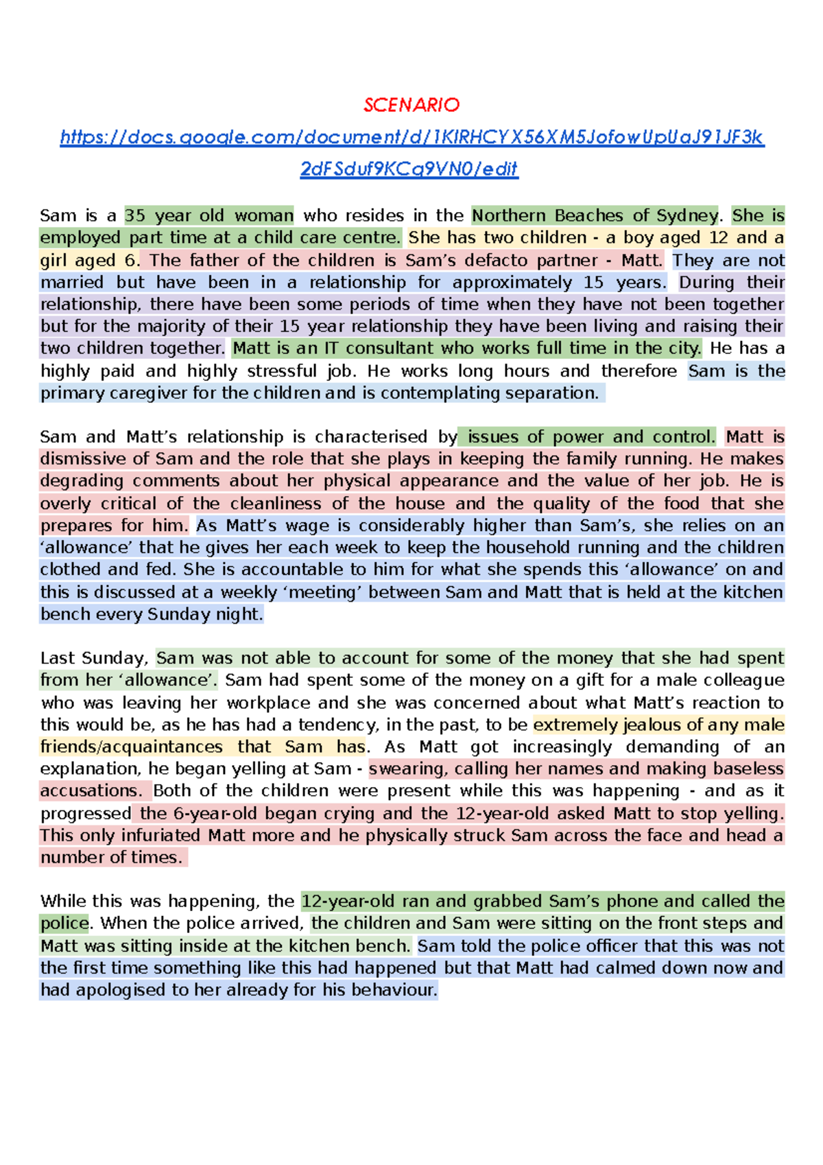 Copy of 12LST Assessment Task 3 - Scenario - SCENARIO - Studocu
