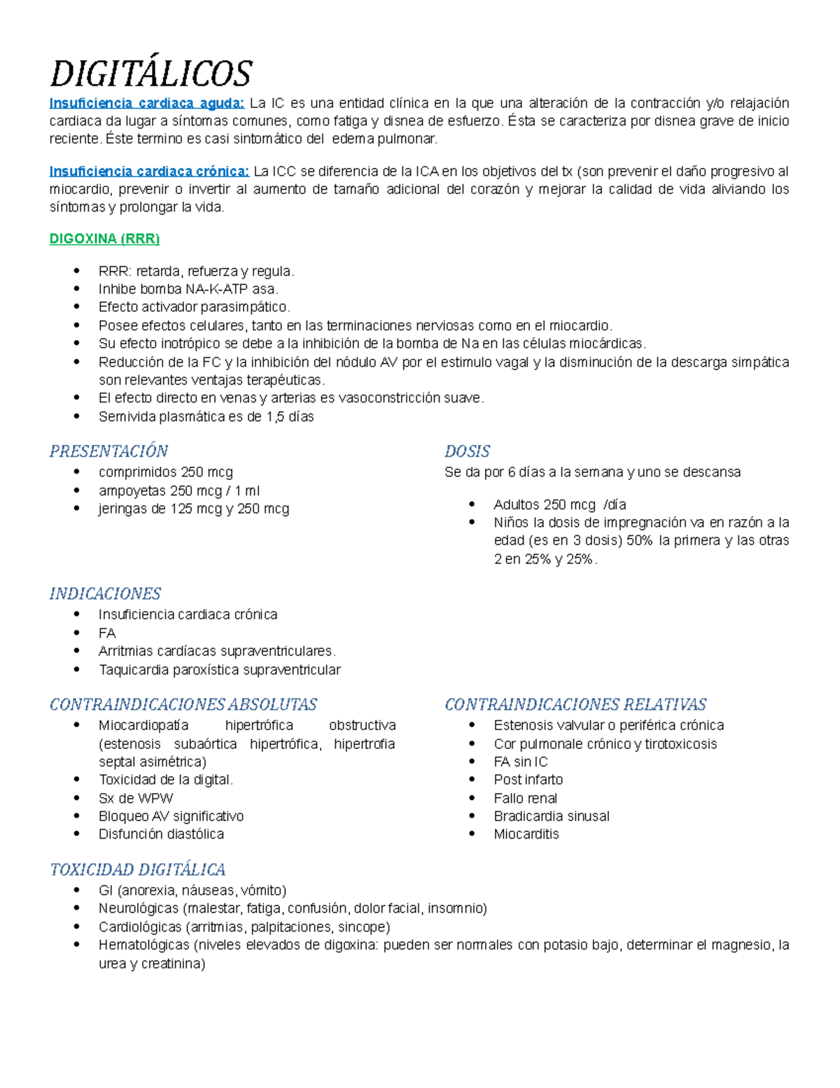 Digitálicos en cardiologia - Insuficiencia cardiaca aguda: La IC es una ...