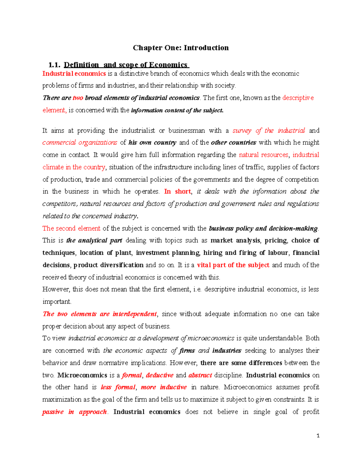 Industry Chapter 1 - Chapter One: Introduction 1. Definition and scope ...