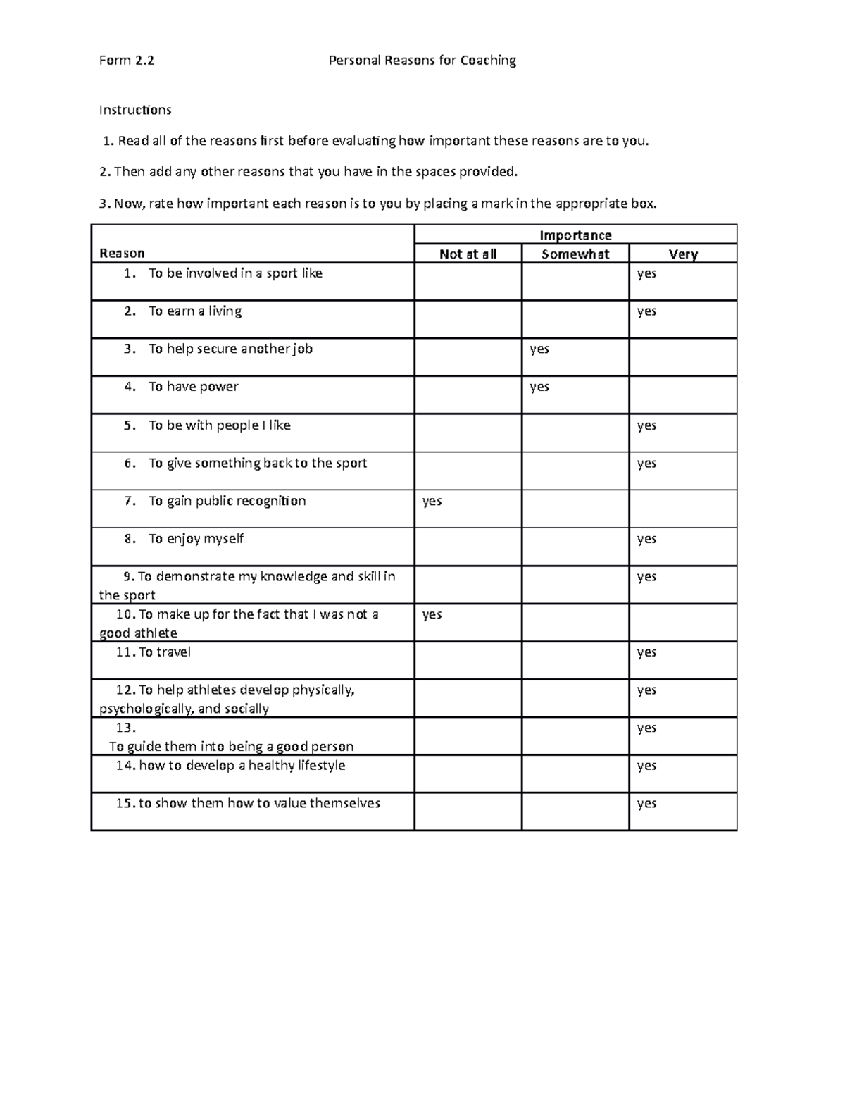Form 2 - worksheet - helps give a better understanding and why you want ...