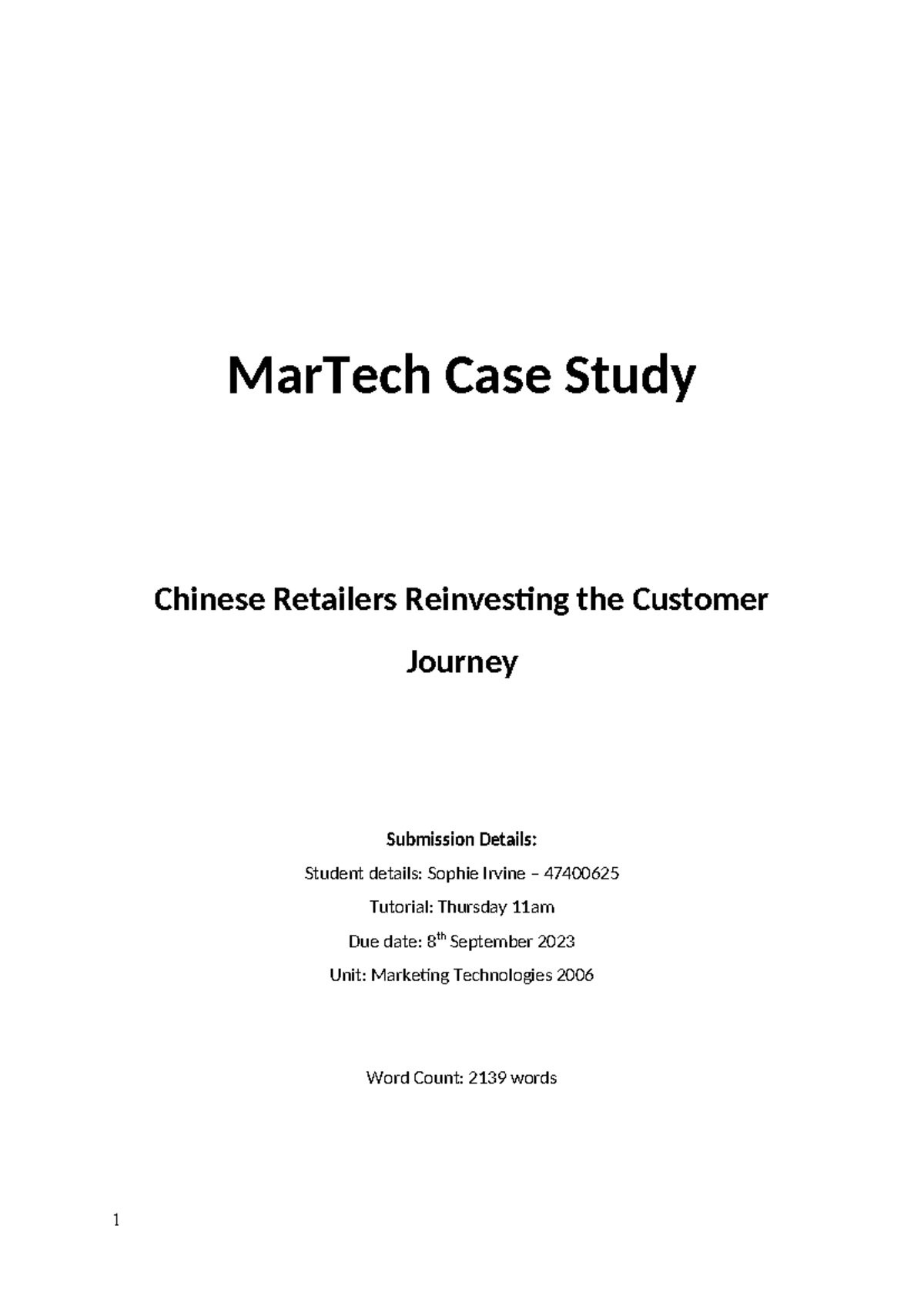Mar Tech Case Study - MarTech Case Study Chinese Retailers Reinvesting ...