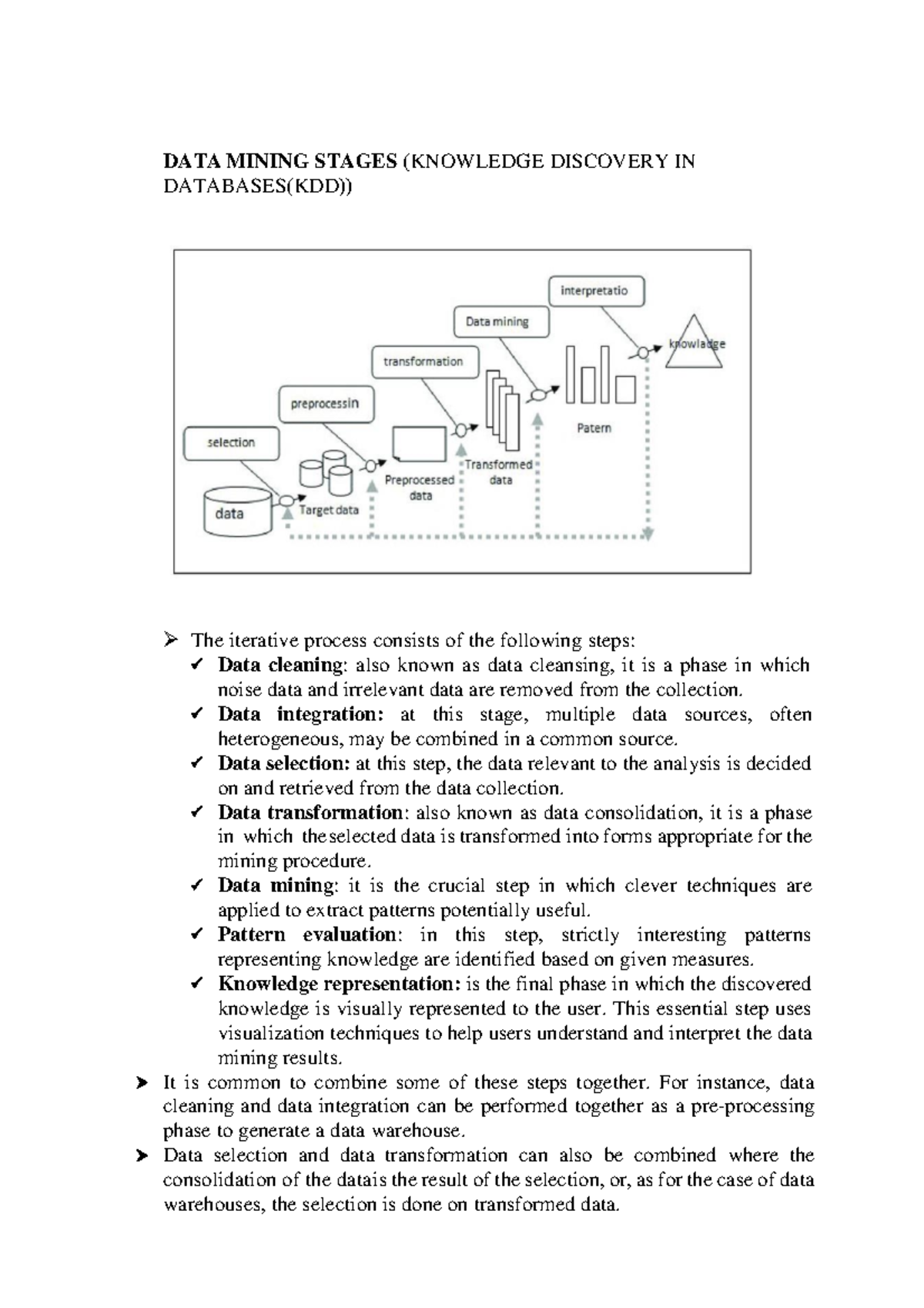 DATA Mining Stages - DATA MINING STAGES ( KNOWLEDGE DISCOVERY IN ...