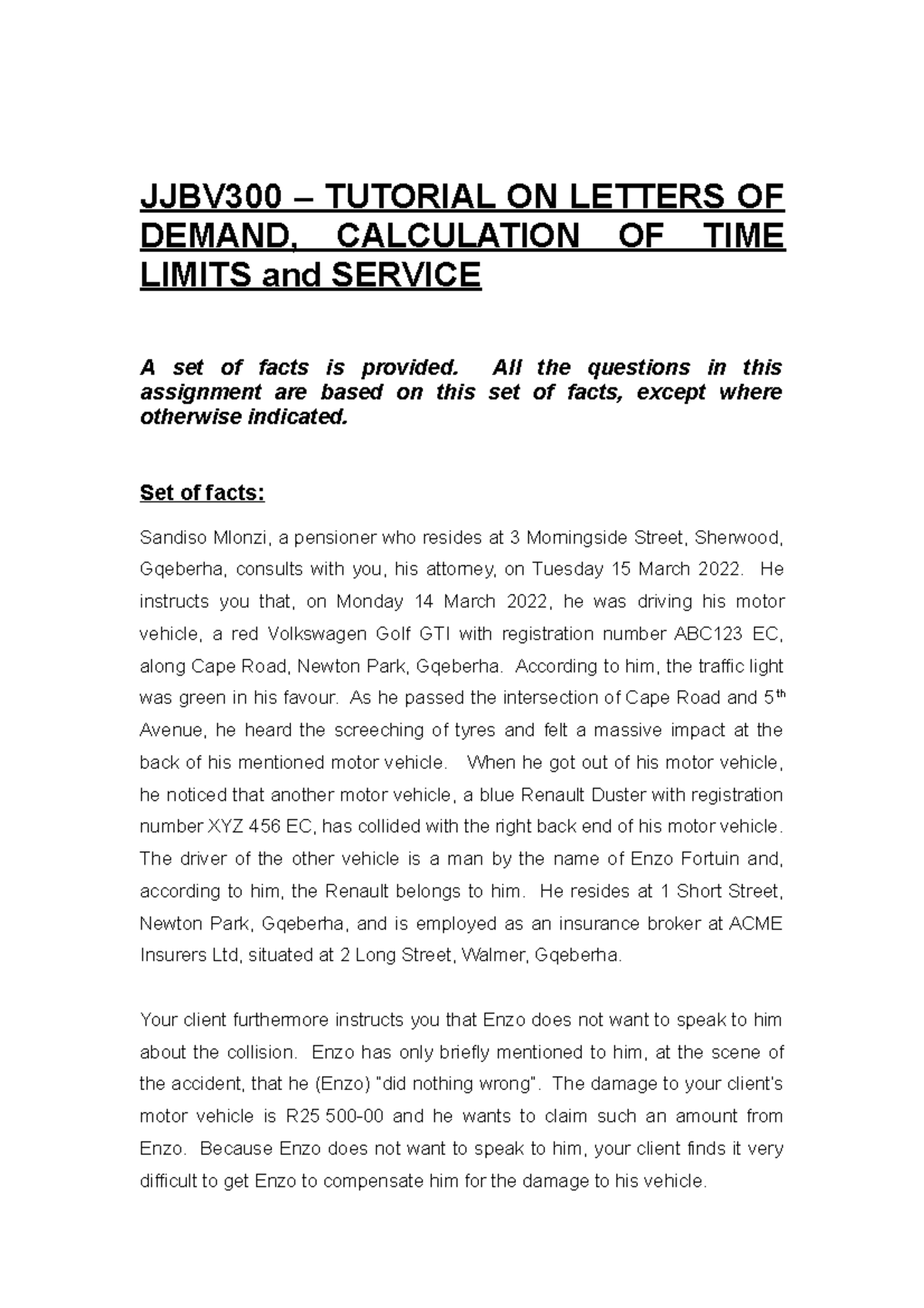 JJBV300 TUT 6 5 22 - tutorial - JJBV300 – TUTORIAL ON LETTERS OF DEMAND ...