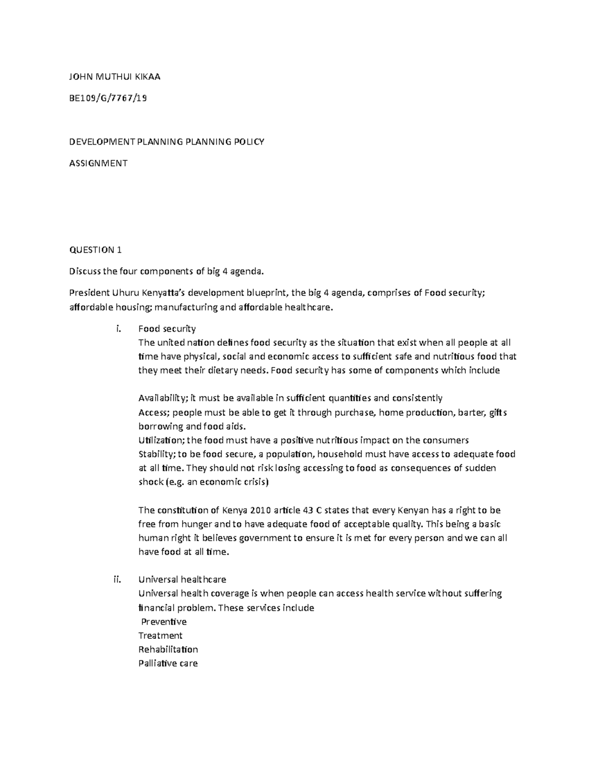 JOHN Muthui Kikaa Eeeeeee - JOHN MUTHUI KIKAA BE109/G/7767/ DEVELOPMENT ...