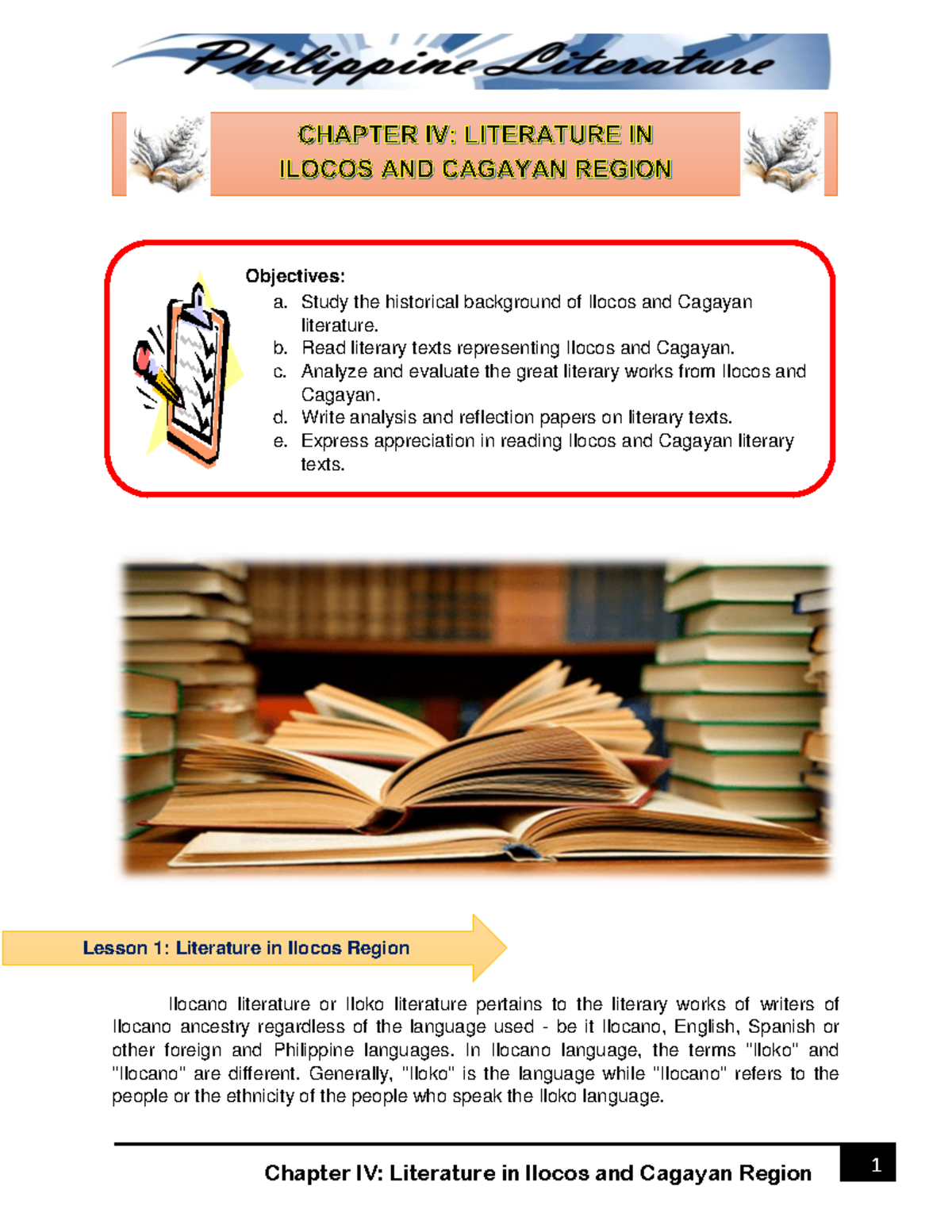 Chapter 4 - Literature IN Ilocos AND Cagayan Region - Ilocano ...