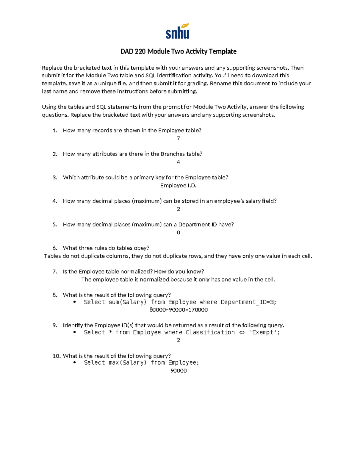 DAD 220 Module Two Activity Morgan - DAD 220 Module Two Activity ...