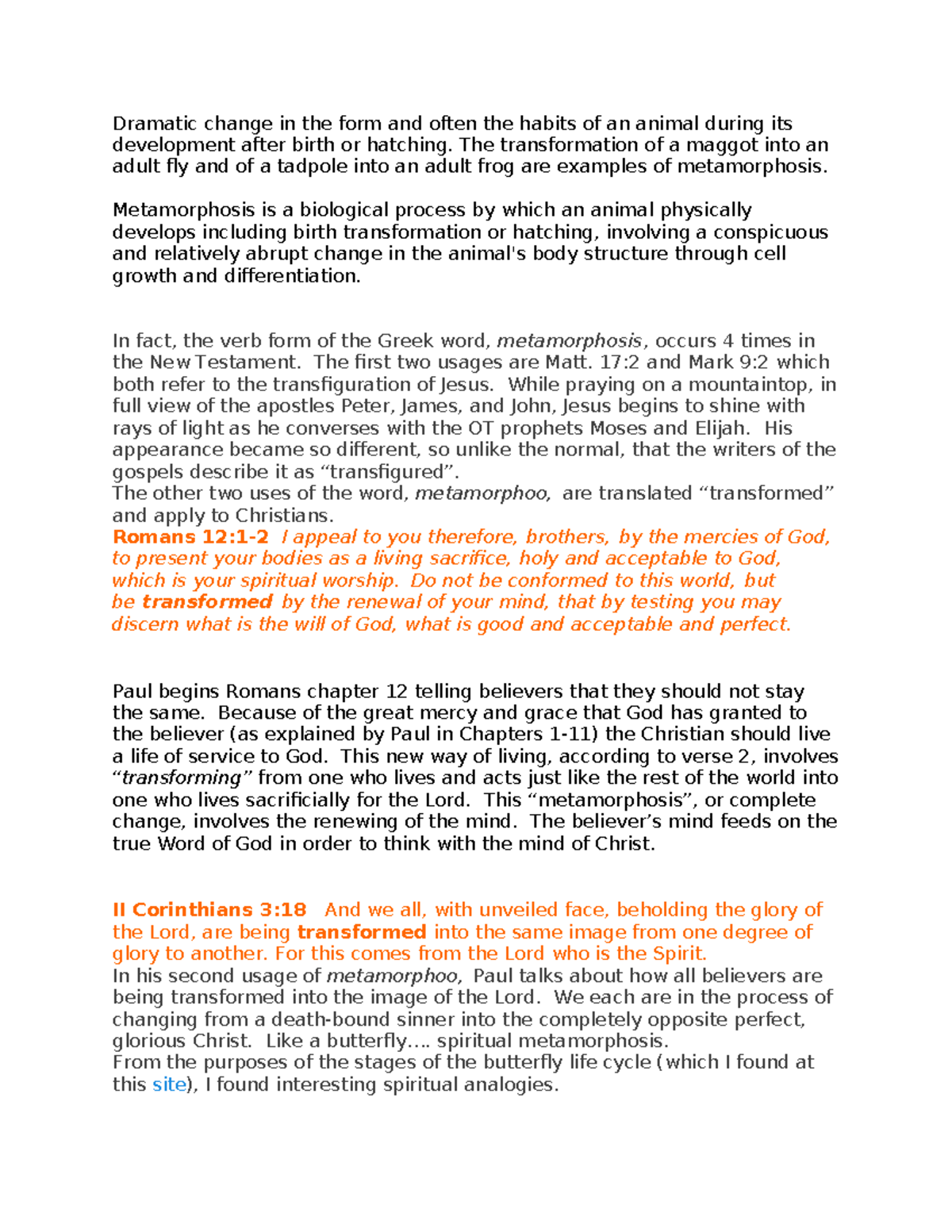 META- Morph - SAMPLE - Dramatic change in the form and often the habits ...