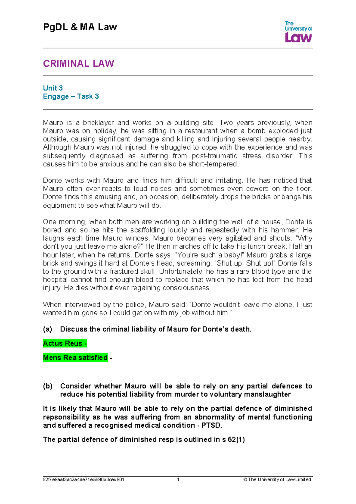 2324 pgdlma crim u03 ce01 engage 3 attendance - PgDL & MA Law CRIMINAL ...