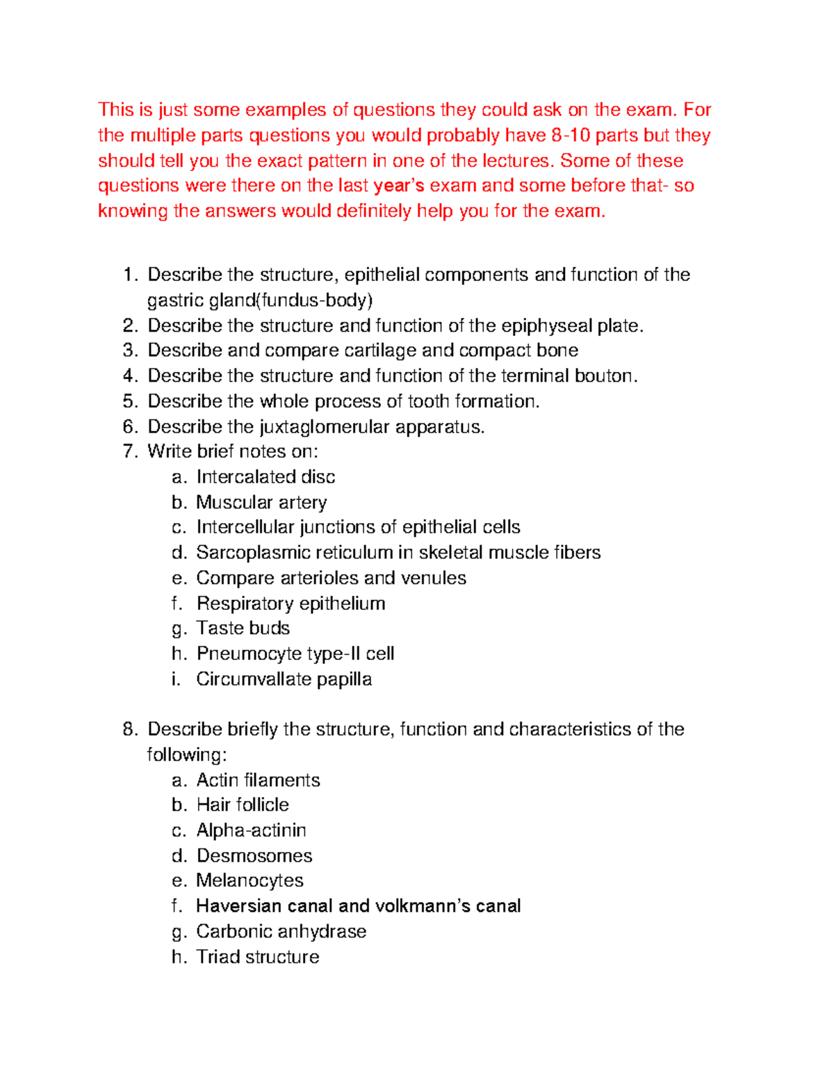 Final exam, questions - This is just some examples of questions they ...