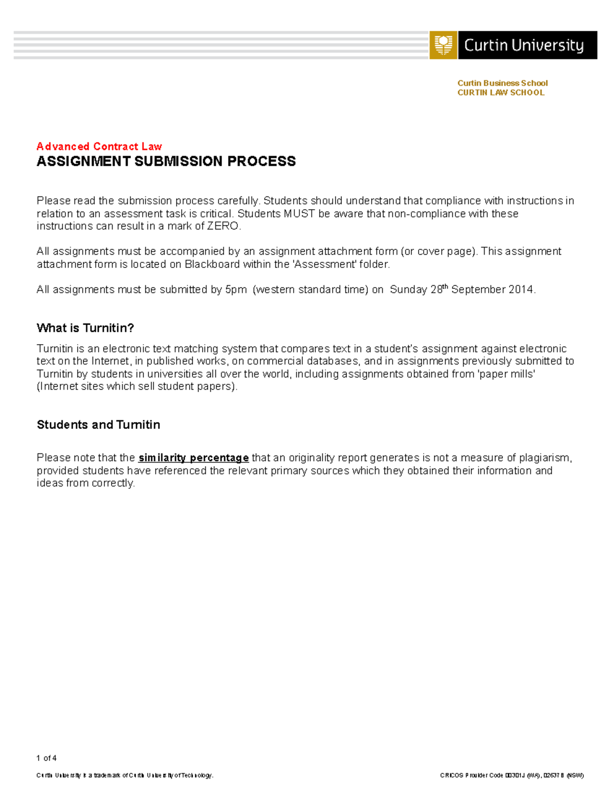 Submission instructions BB(1) - Advanced Contract Law ASSIGNMENT SUBMISSION PROCESS Please read ...