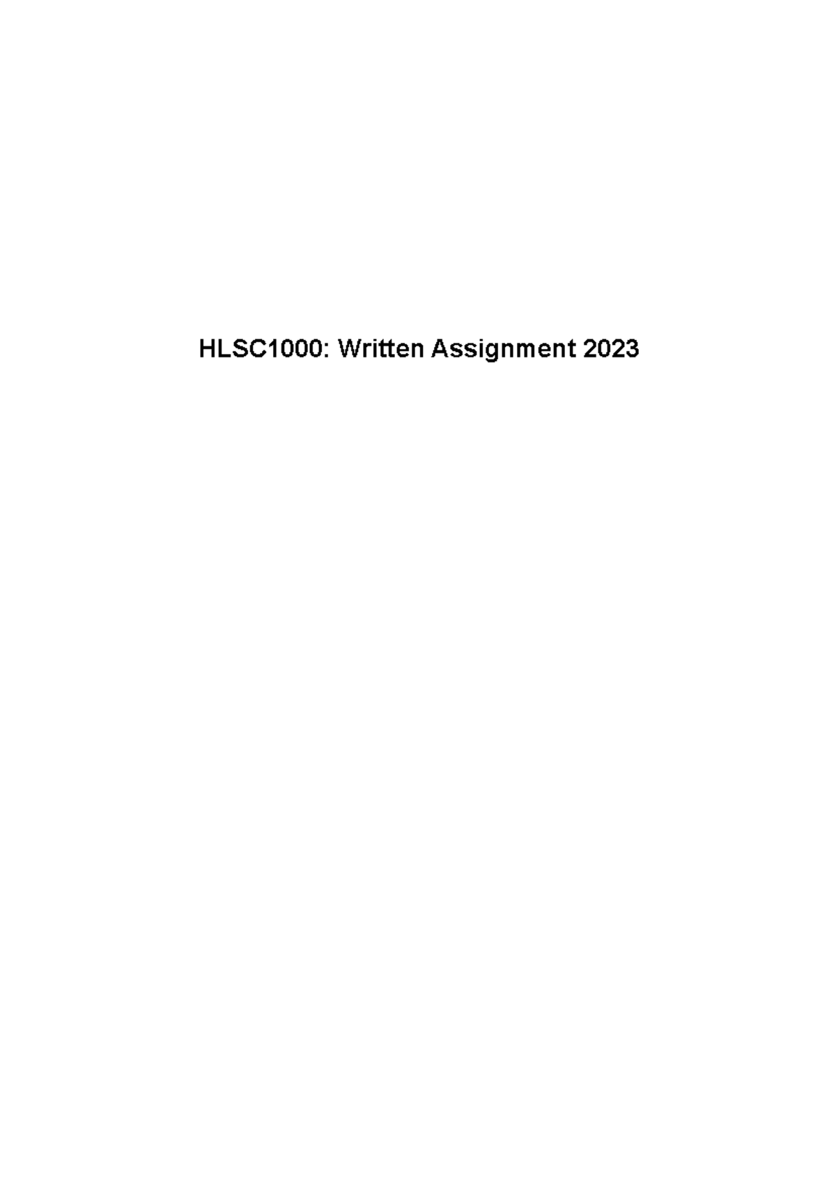 *HLSC1000 Dementia* - HLSC 40% Assignment - HLSC1000: Written ...