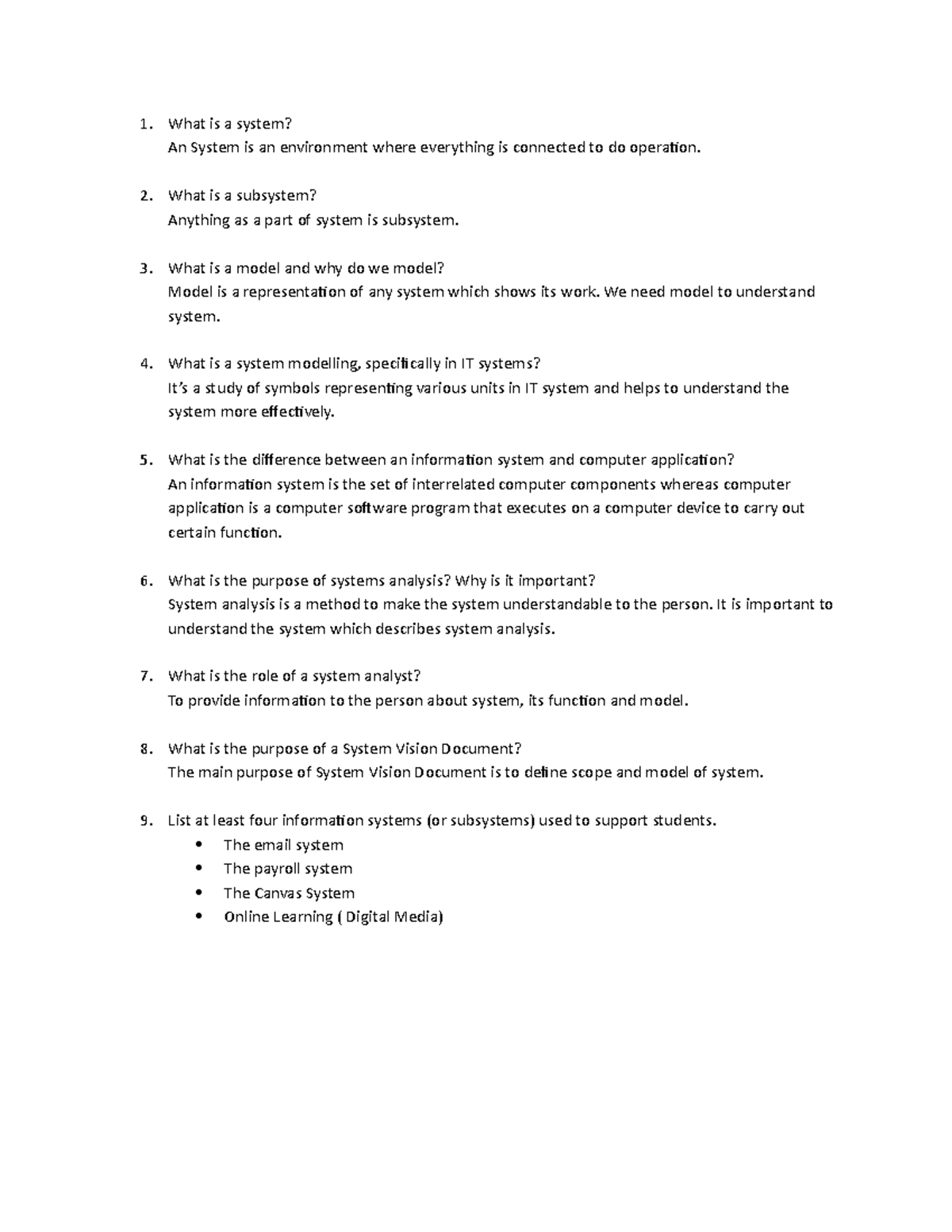 Week 1 l Tutorial I 2002 - What is a system? An System is an ...