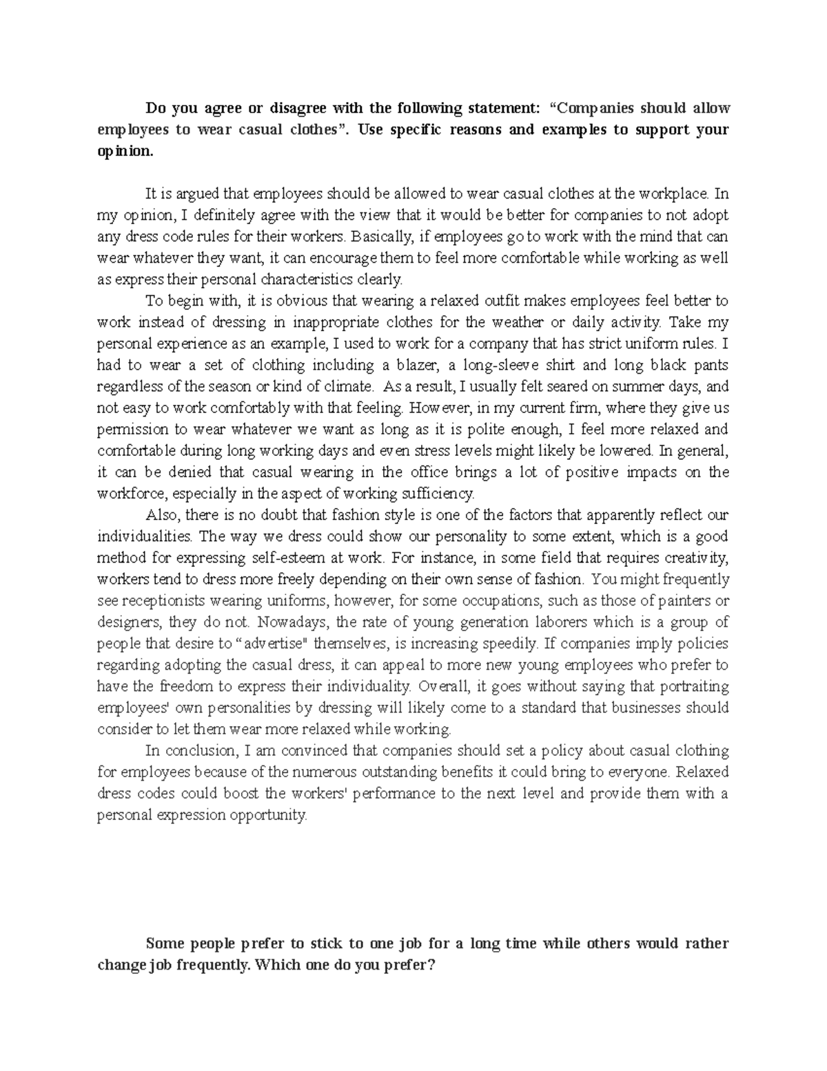 Writing Essay 2 - Do you agree or disagree with the following statement ...