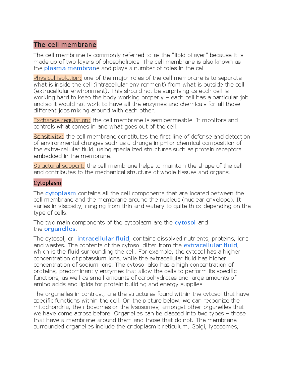 The cell membrane wk 2 content - The cell membrane The cell membrane is ...