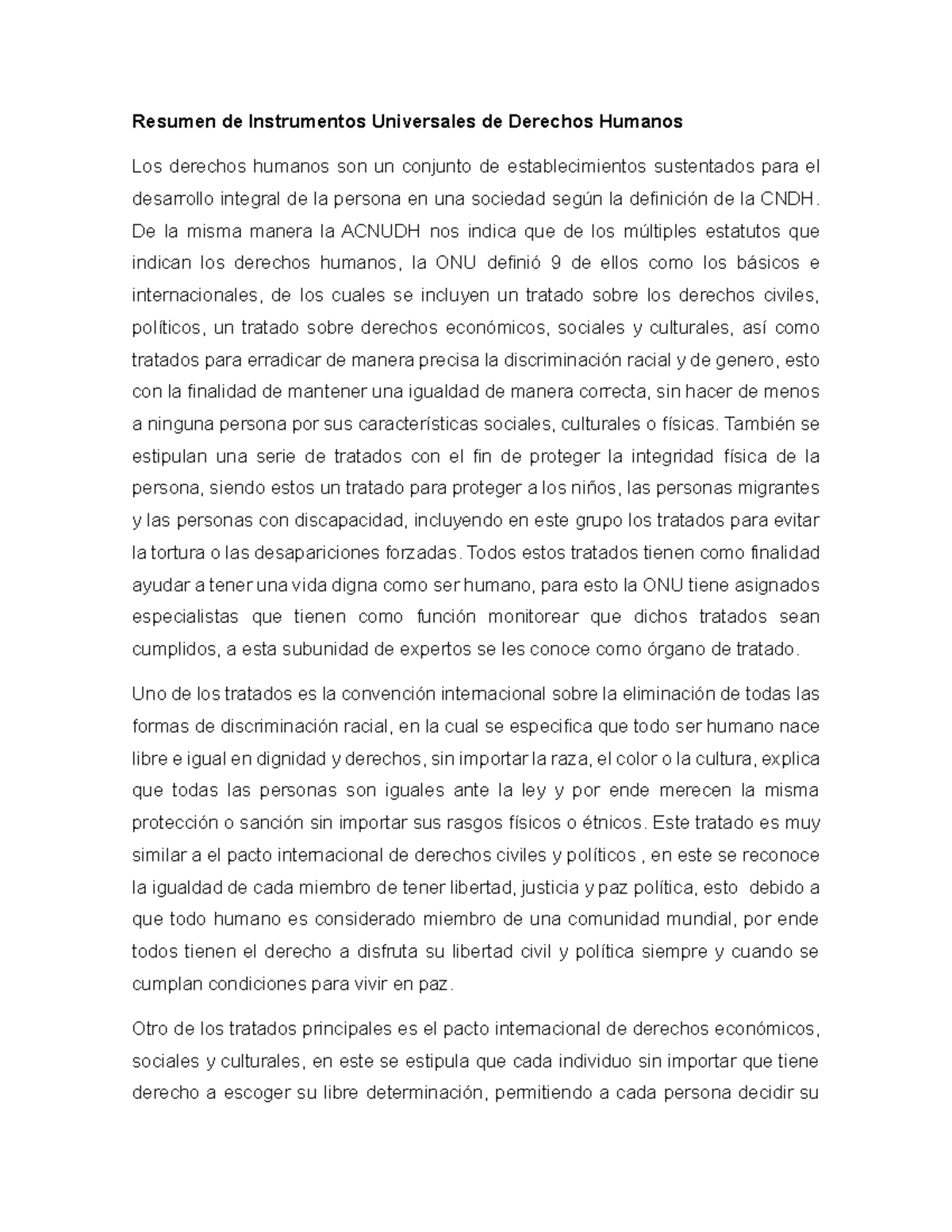 Actividad B2 resumen - Resumen de Instrumentos Universales de Derechos ...