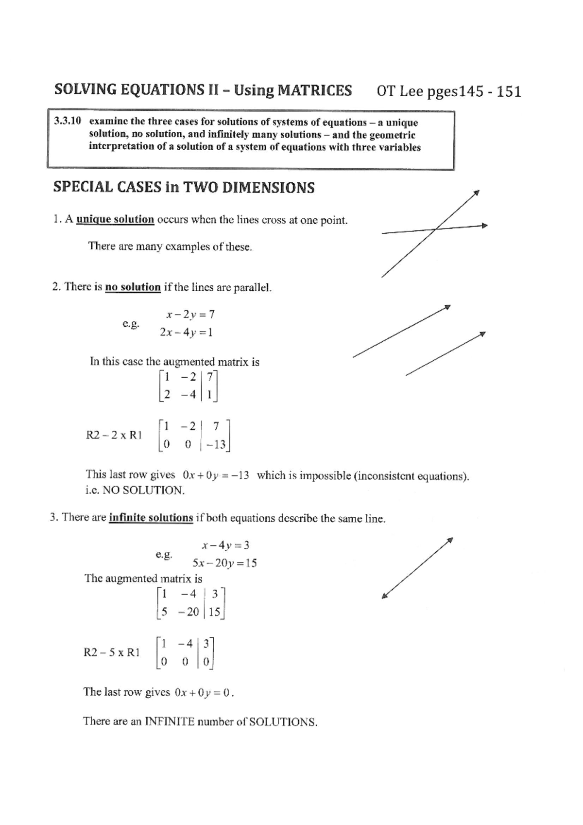 12Lesson 2 Solving Systems II Matrices Solutions - MATH1722 - Studocu