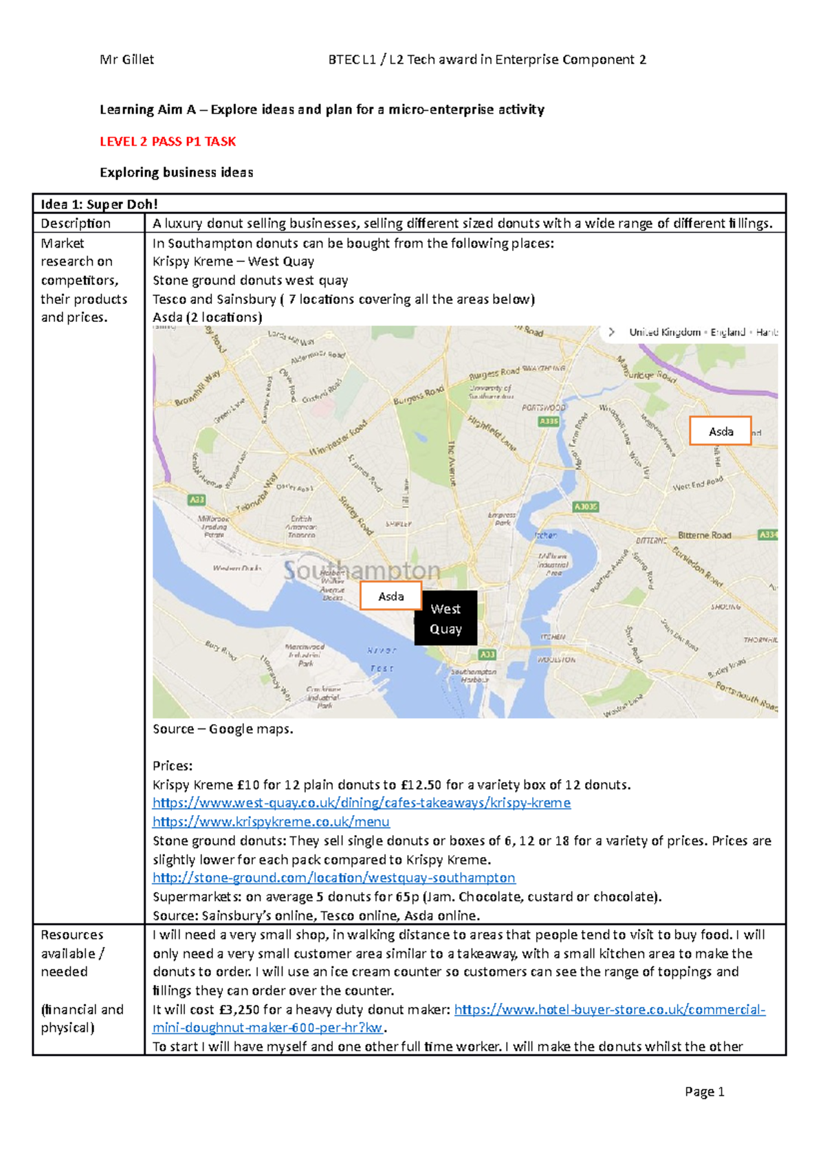 LAA example distinction MJG for a full start up micro enterprise ...