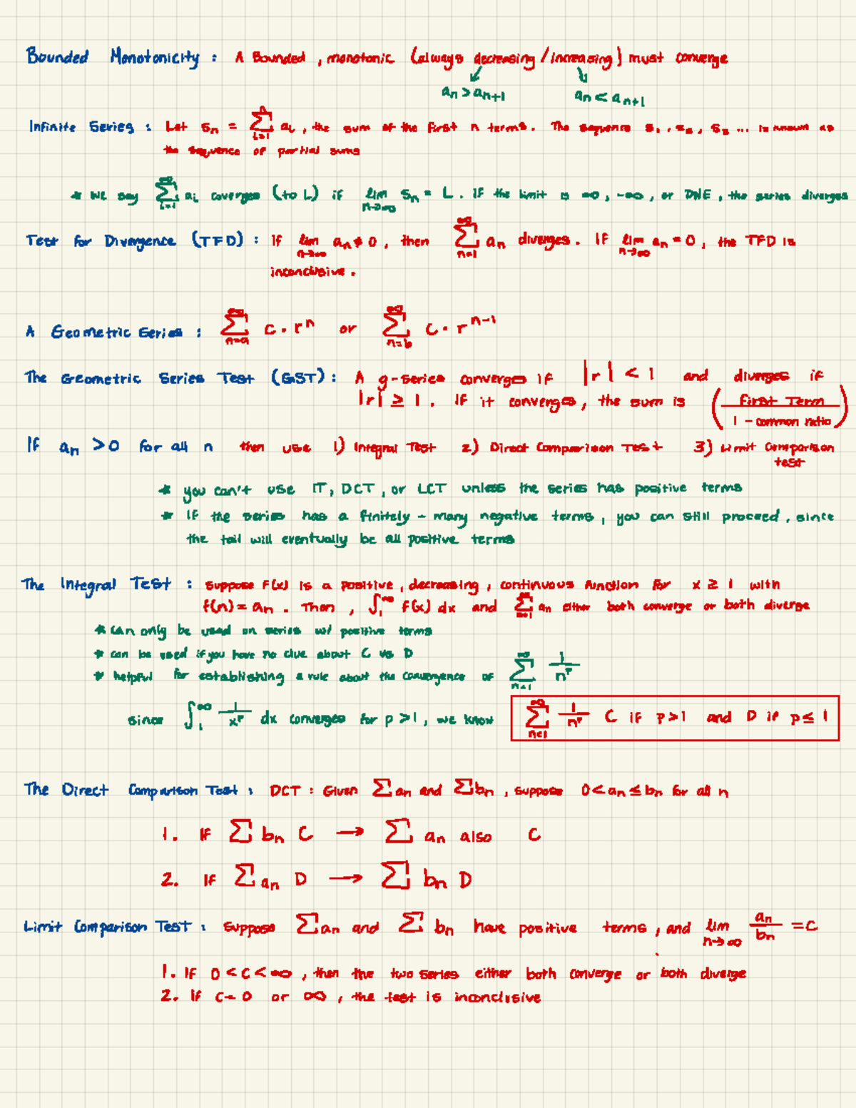 Important Formulas - Bounded Monotonicity : A Bounded , monotonic ...