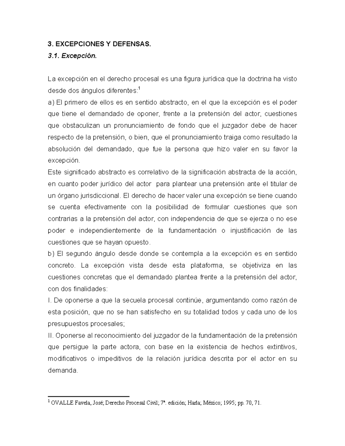 Excepcion y defensa info - La excepción en el derecho - Studocu