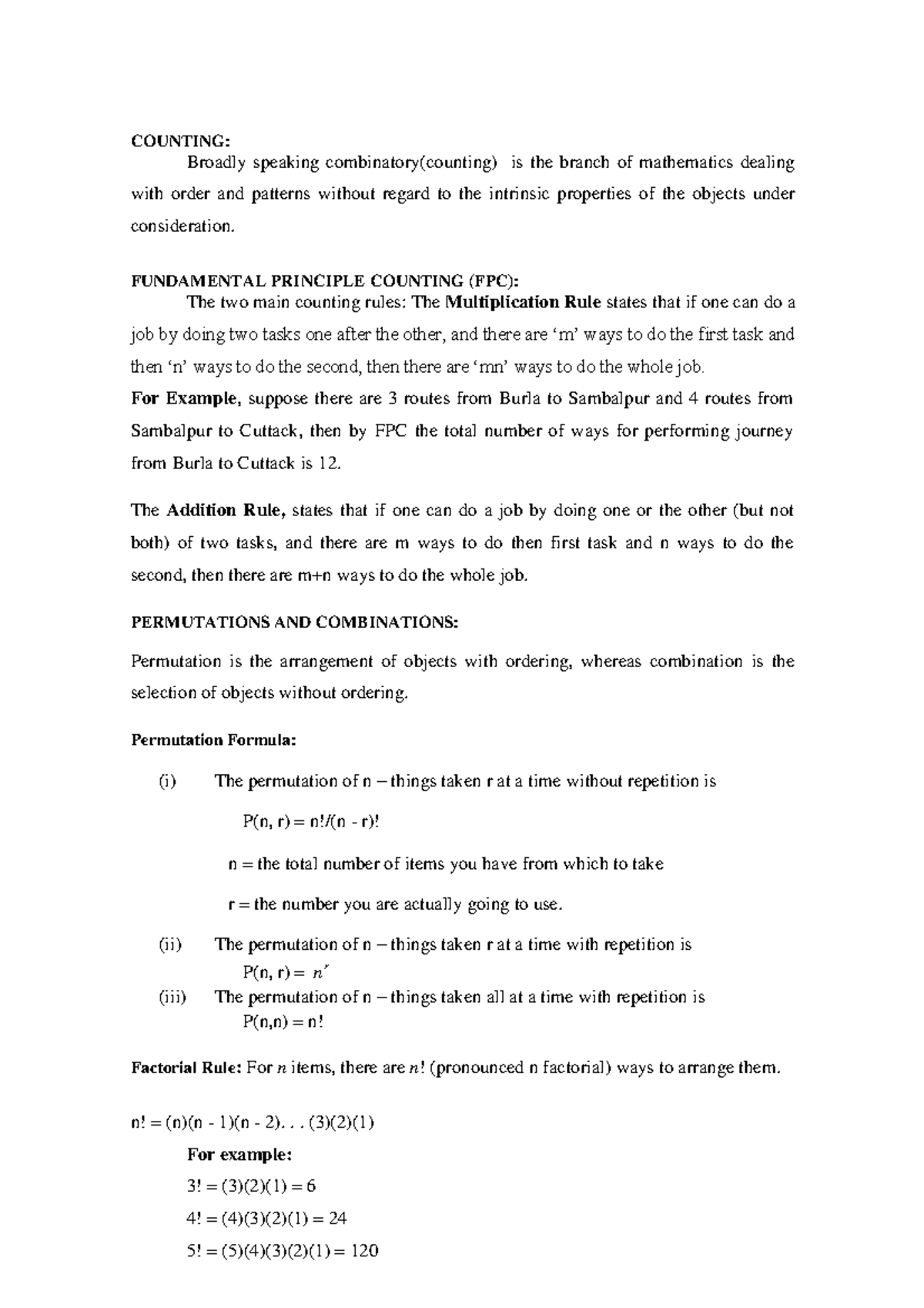 Discrete Mathematics Lecturer Notes PDF-10 - COUNTING: Broadly speaking ...