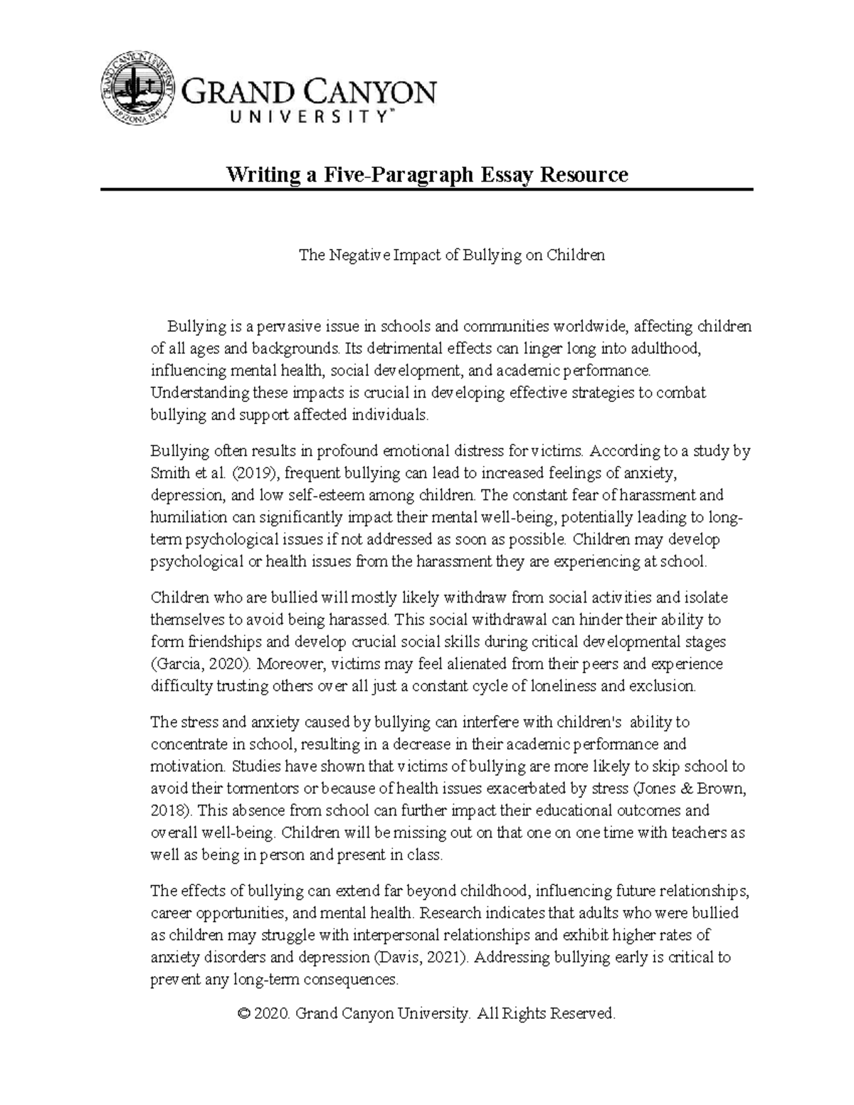 UNV-104-RS-T4-Writing a Five Paragraph Essay Resource - Writing a Five ...