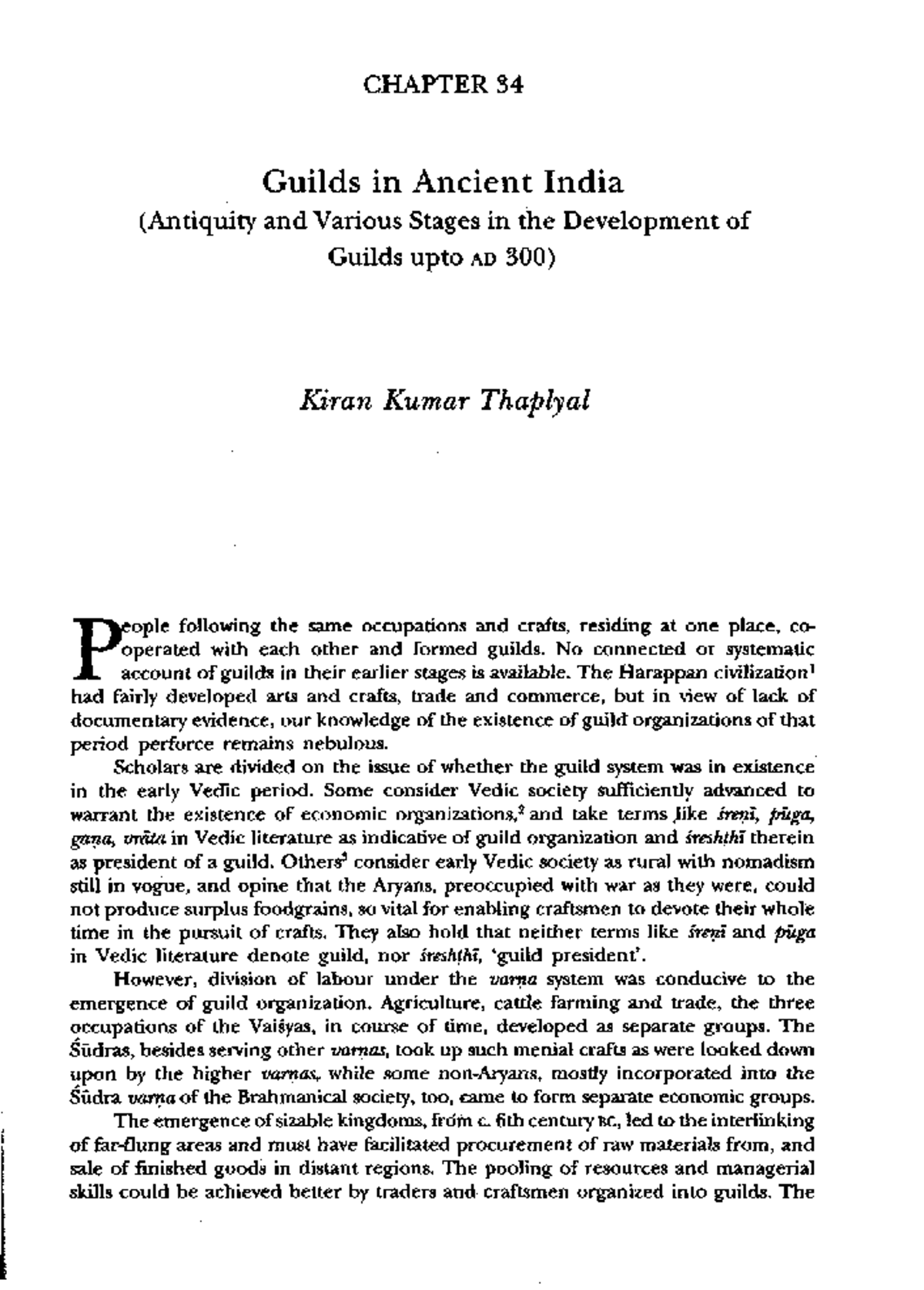 Guilds in Ancient India - CHAPTER 34 Guilds in Ancient India (Antiquity ...