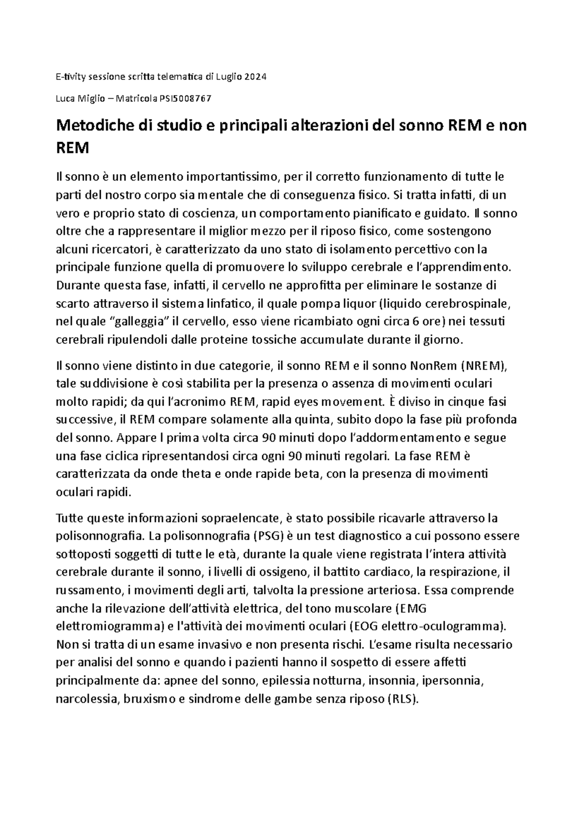 Etivity fisiologia del comportamento - E-tivity sessione scritta ...