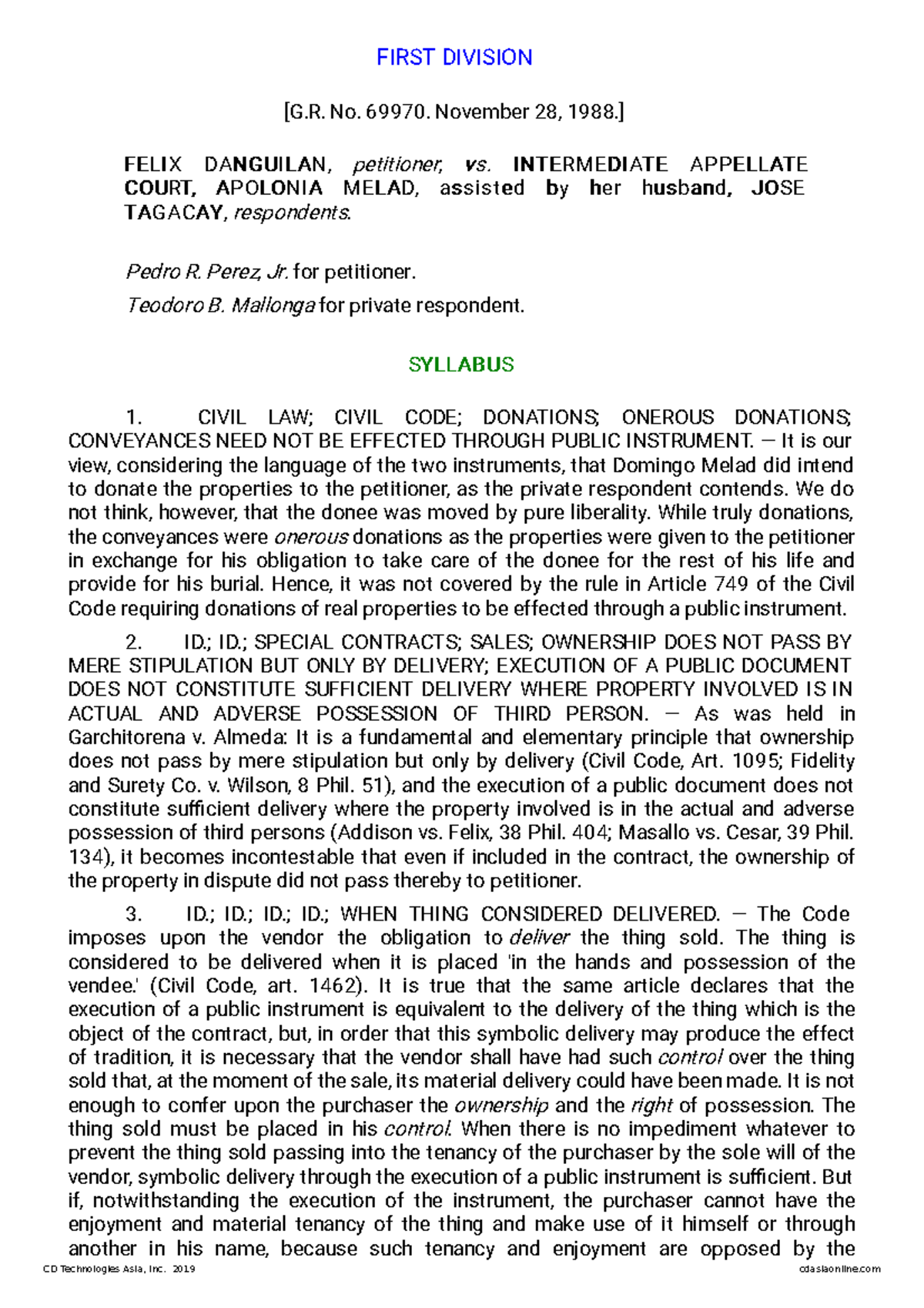 Danguilan v - cases - FIRST DIVISION [G. No. 69970. November 28, 1988 ...