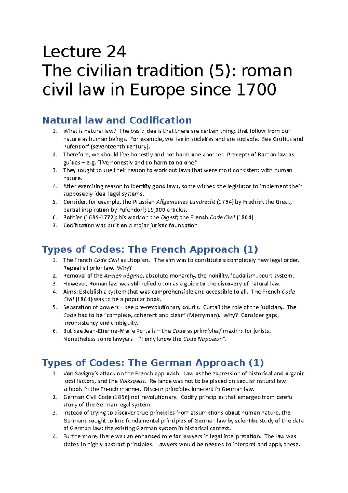 The civilian tradition (5) - roman civil law in Europe since 1700 ...