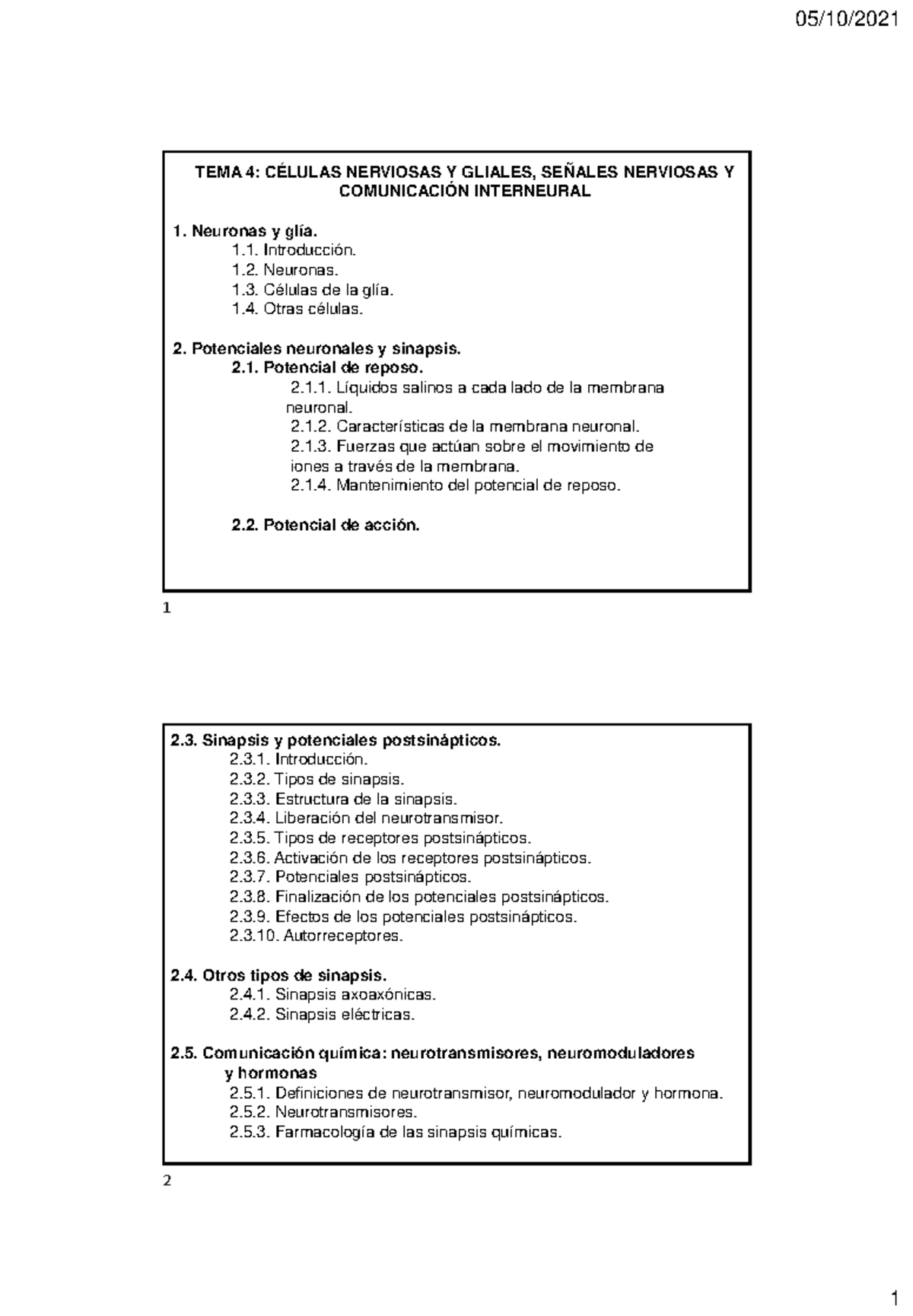 Tema 4-Guion - sdfsfd - TEMA 4: CÉLULAS NERVIOSAS Y GLIALES, SEÑALES ...