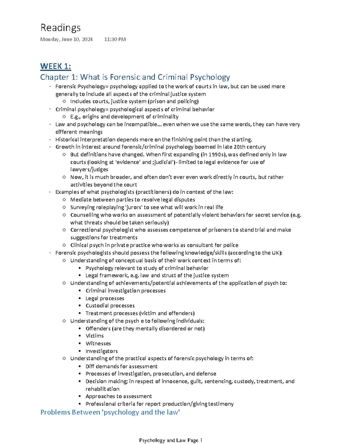 Textbook Reading Notes - WEEK 1: Chapter 1: What is Forensic and ...