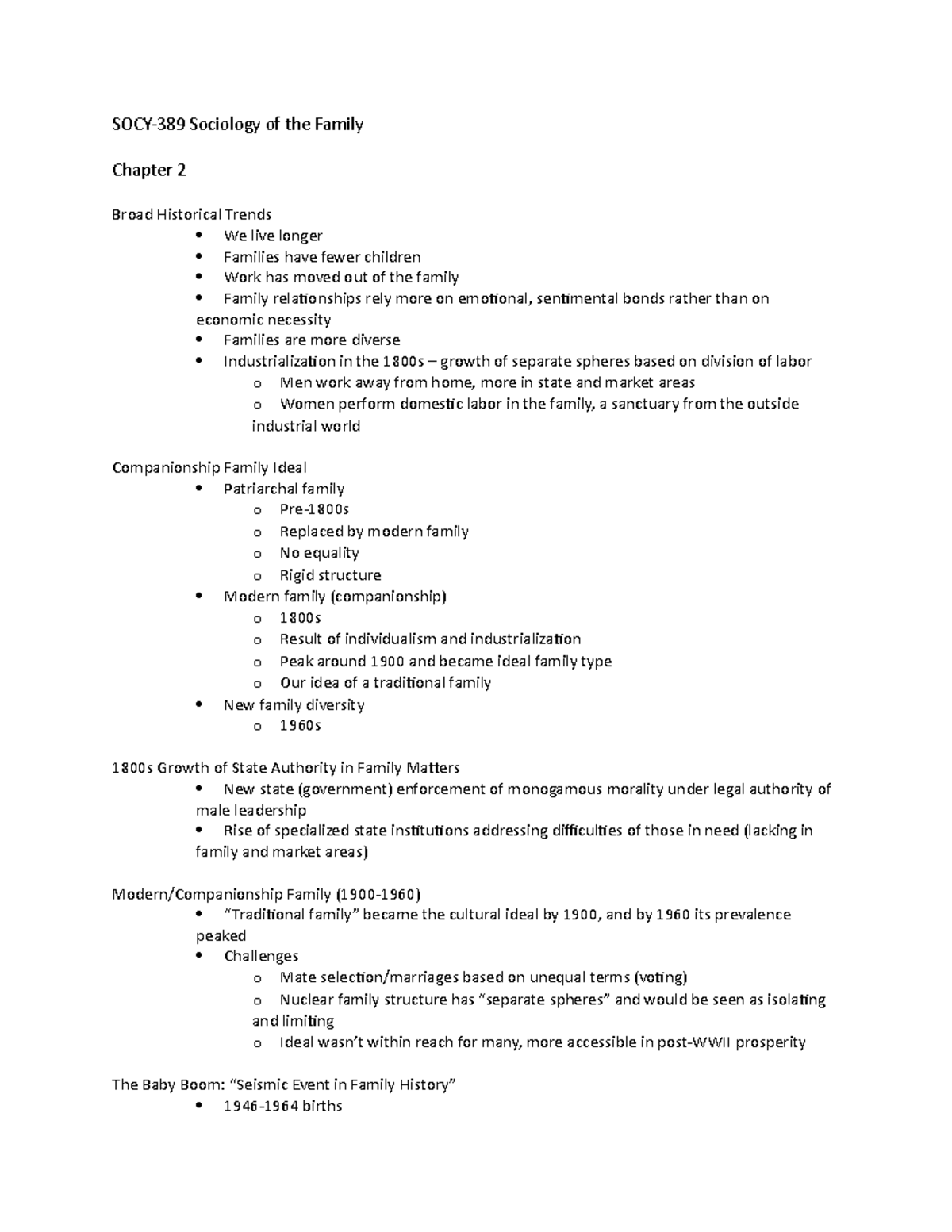 SOCY-389 Chapter 2 - Lecture notes 6-11 - SOCY-389 Sociology of the ...