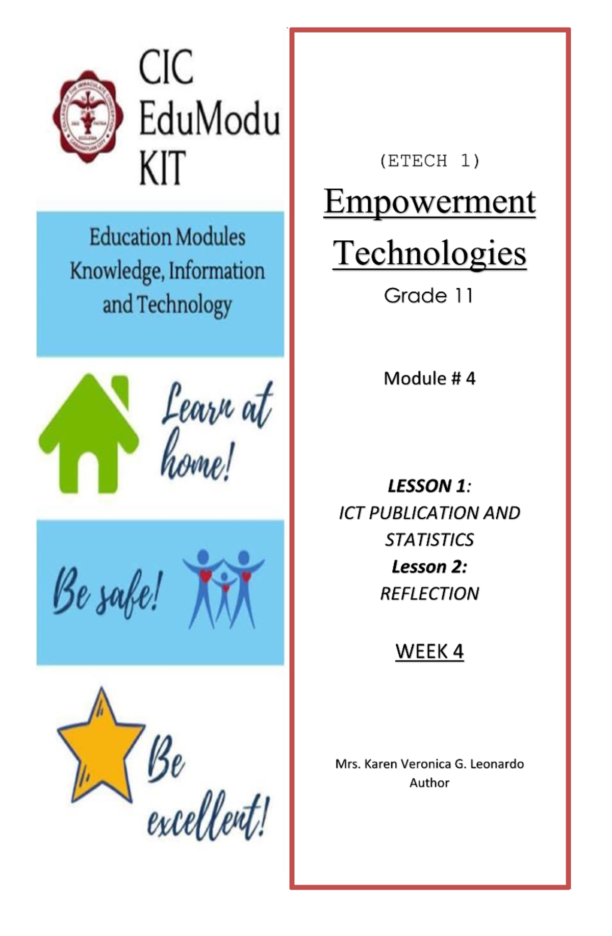 M4- Etech - Module 4 - SENIOR HIGH SCHOOL DEPARTMENT Socially Responsible Leaders Making a - Studocu