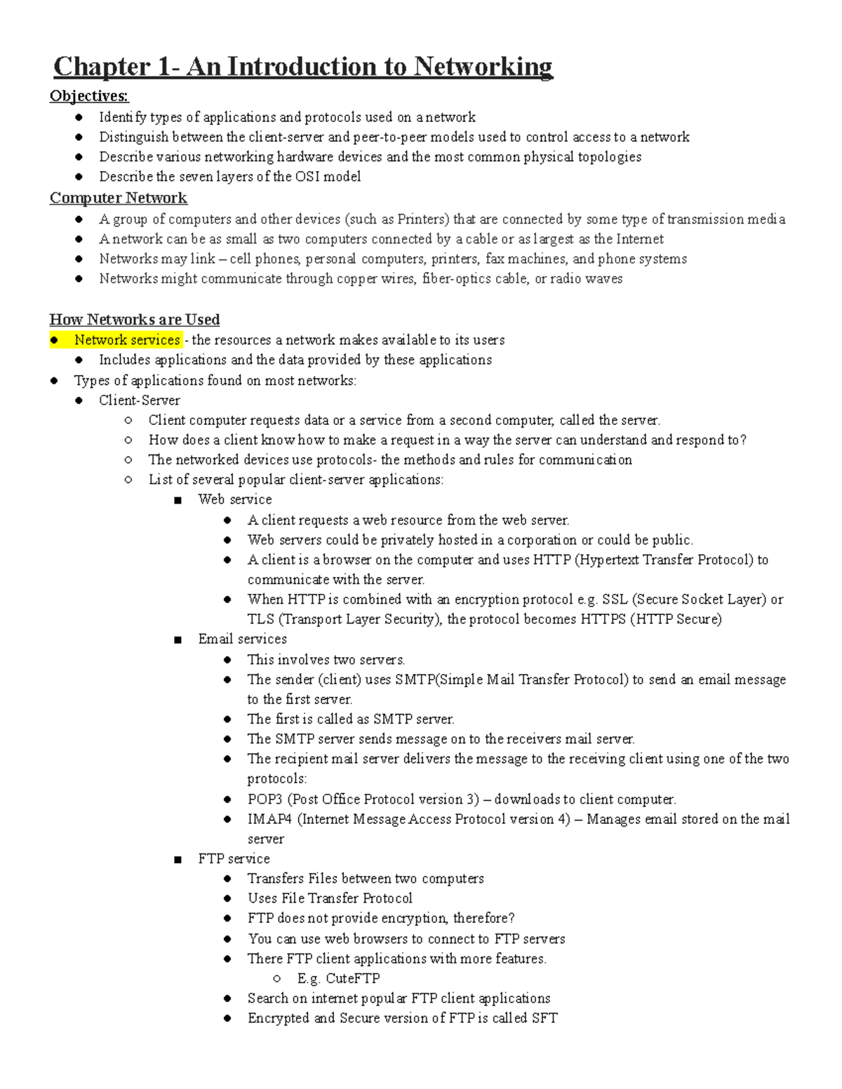 All Networking Notes - Chapter 1- An Introduction to Networking ...