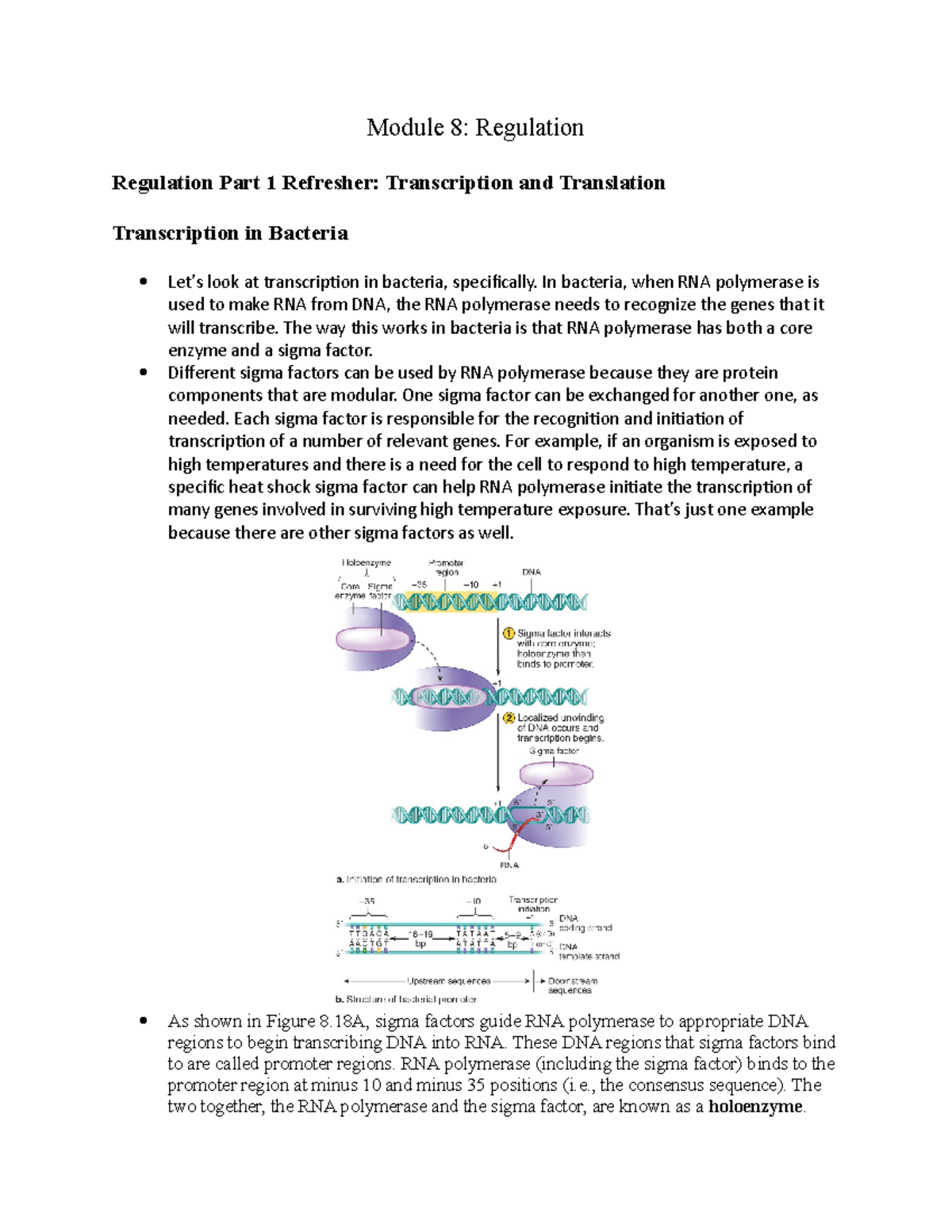 Module 1-Microbiols - lecture - Module 8: Regulation Regulation Part 1 ...
