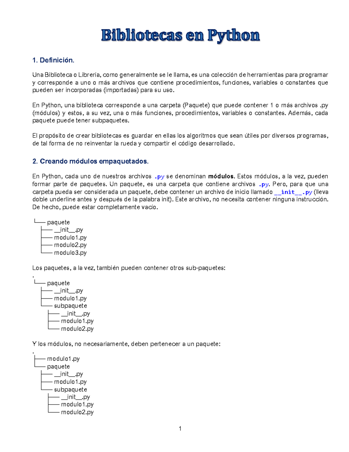 Pyhton - Módulos (Bibliotecas) - 1. Definición. Una Biblioteca o ...