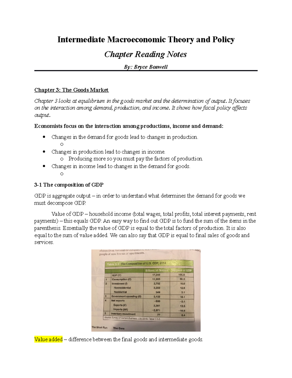 Macro chapter reading notes - Intermediate Macroeconomic Theory and ...