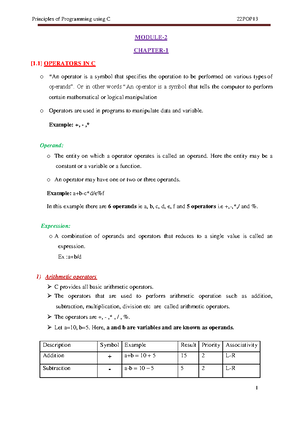 3 - BESCK204E - Introduction to c programming - Studocu
