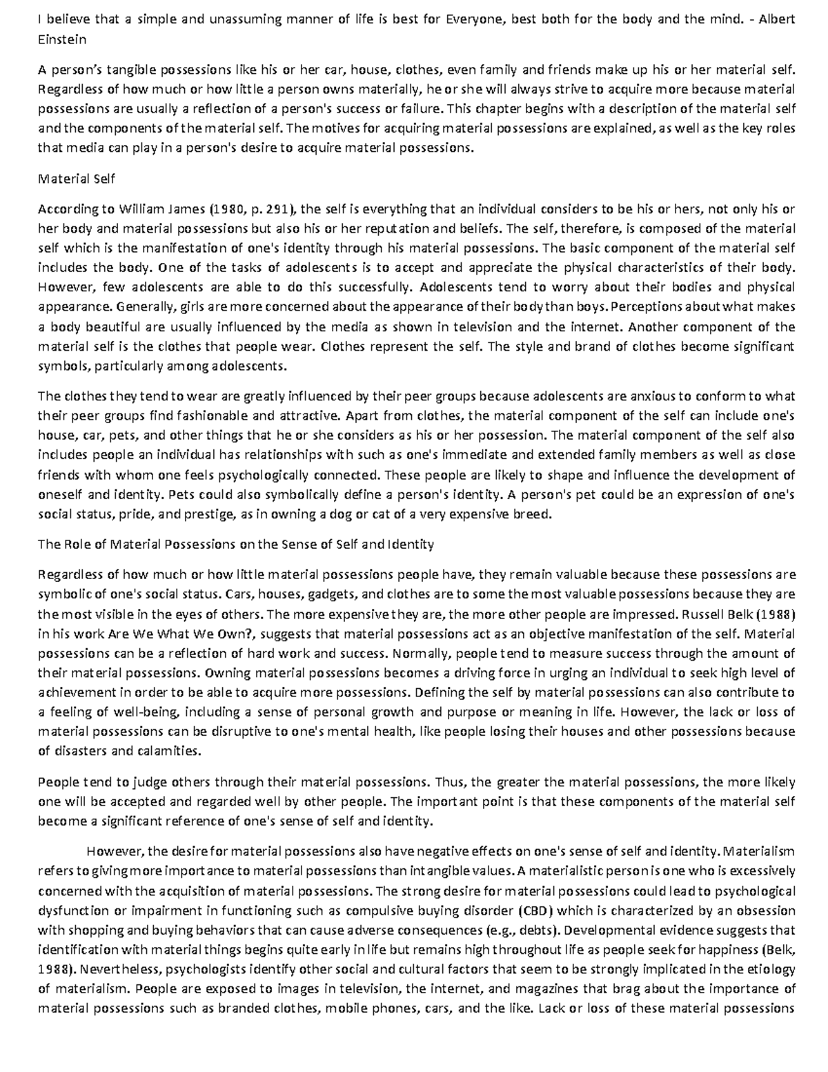 Notes-UTS - SEM 1 - I believe that a simple and unassuming manner of ...