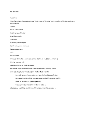 Upper Limb Case Study Case Based Learning (CBL) - Case Study CBL ...