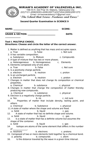 Second monthly test in English 5 Q2 - SECOND PERIODIC TEST IN ENGLISH V ...