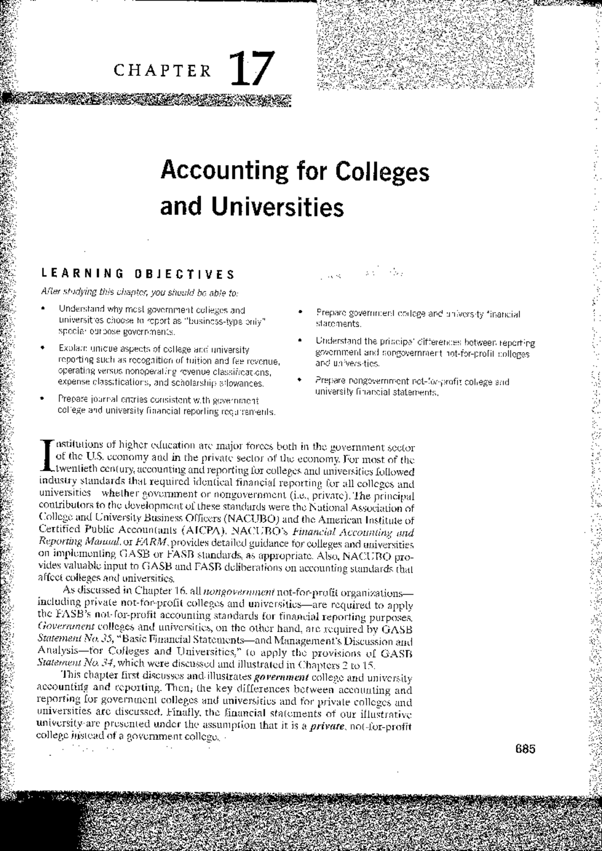 Colleges & Universities - CHAPTER 17 Accounting for Colleges and ...