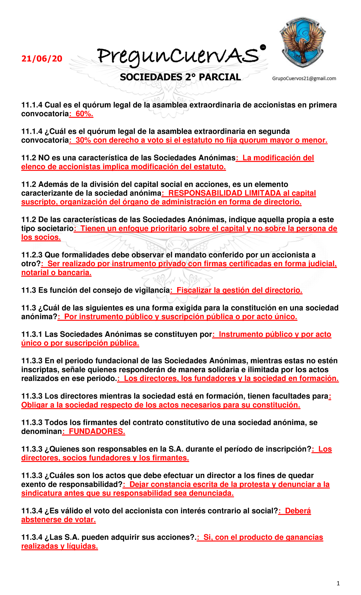 Segundo Parcial - Warning: TT: undefined function: 32 21/06/20 PregunCuervAS© SOCIEDADES 2 ...