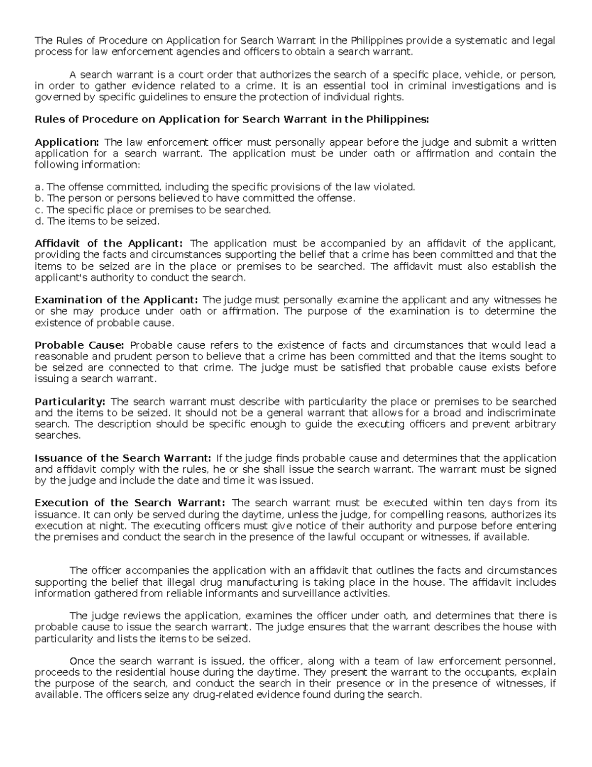 Final coverage on legal forms - The Rules of Procedure on Application ...
