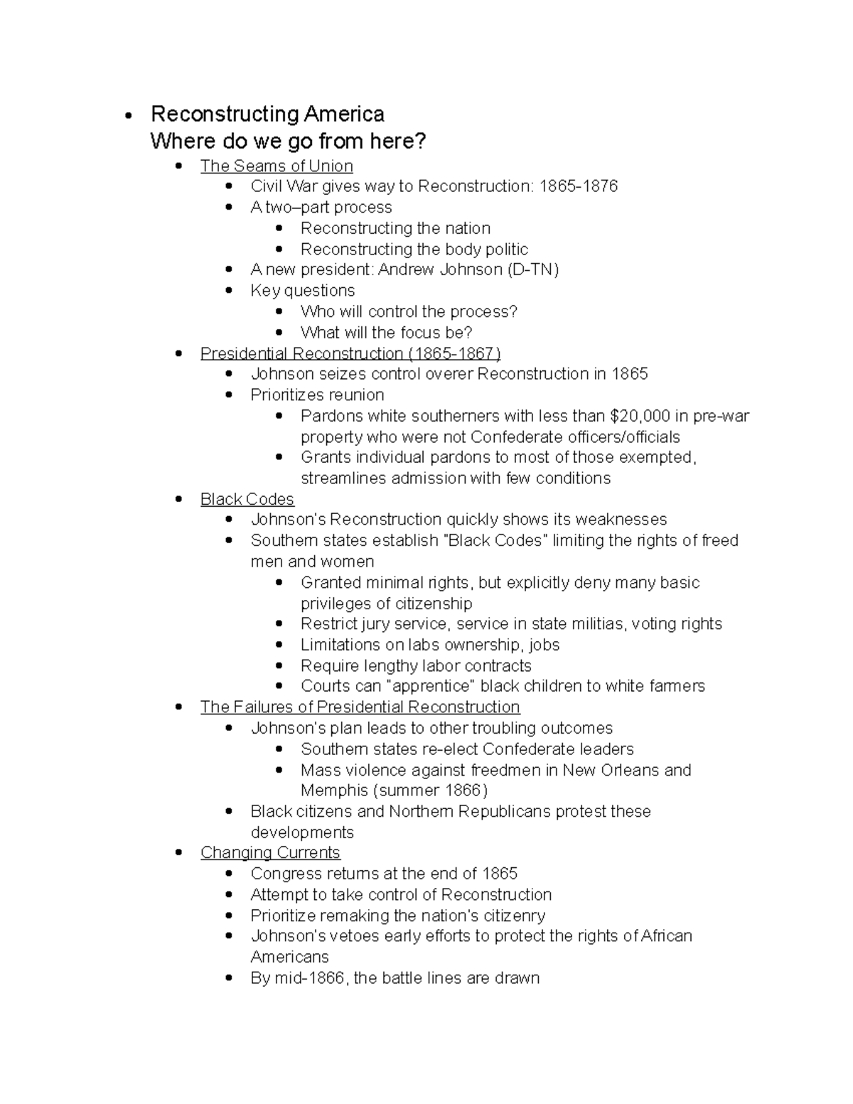 Reconstructing America - Reconstructing America Where do we go from ...