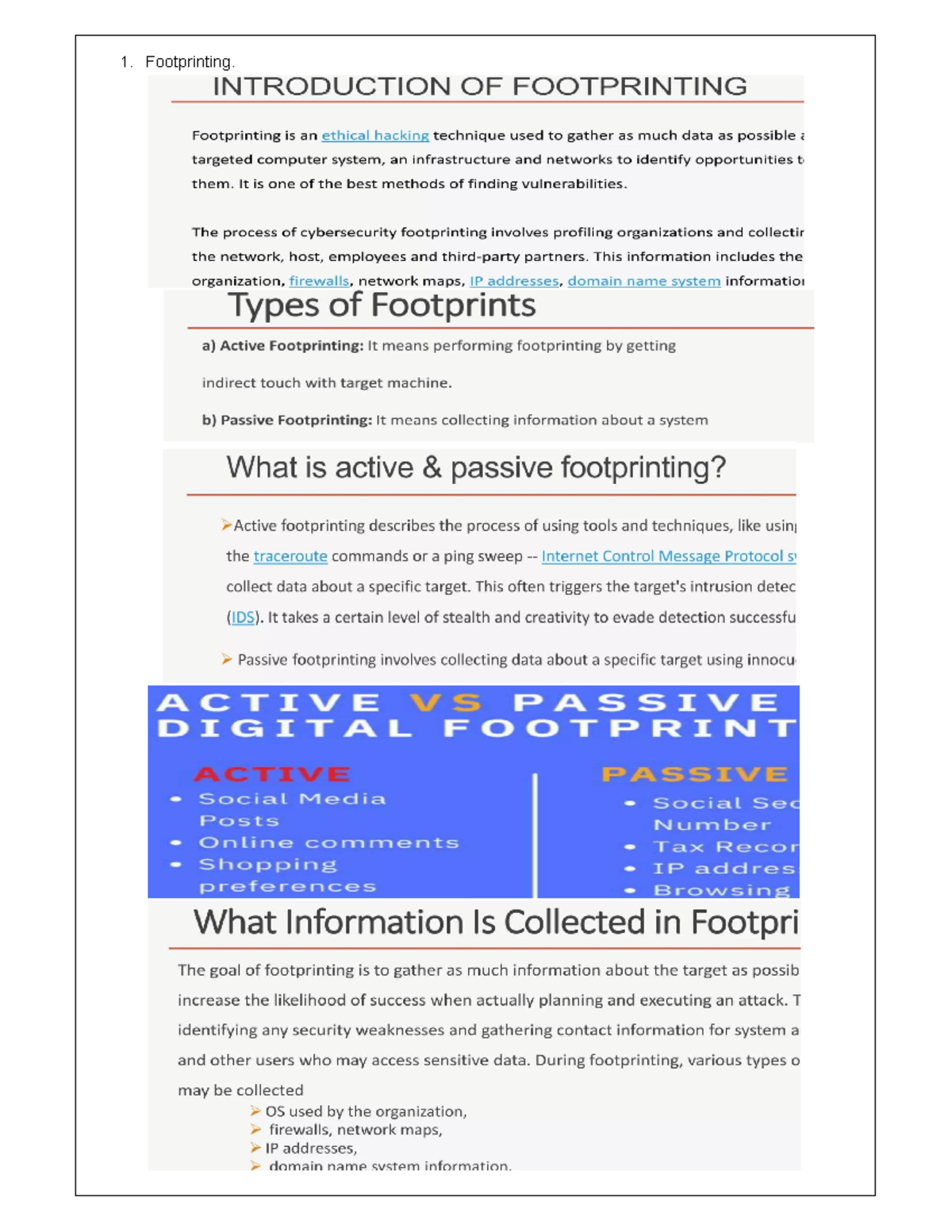 Ethical - notes - Footprinting. 2.: Scanning is the process of ...