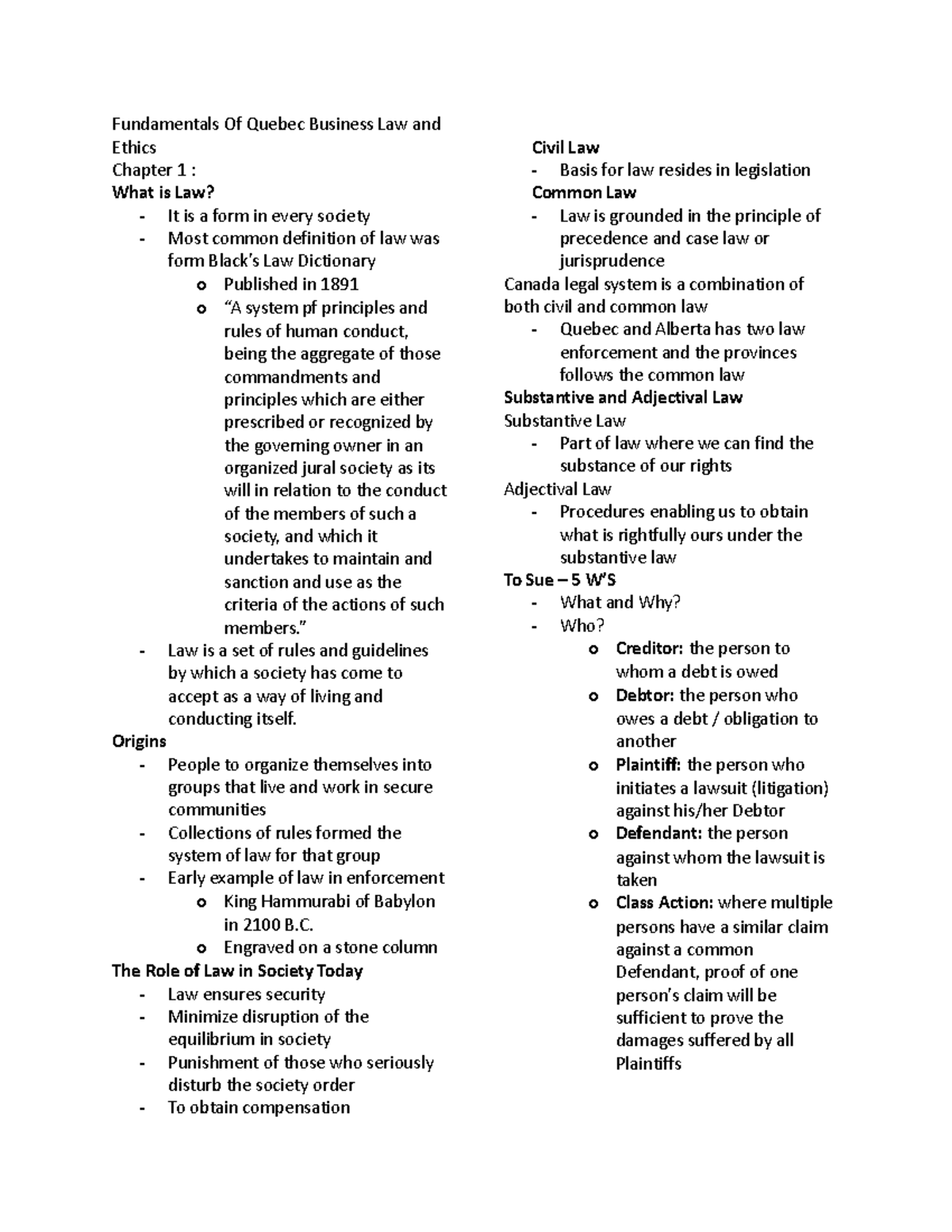 Fundamentals Of Quebec Business Law and Ethics - Fundamentals Of Quebec ...