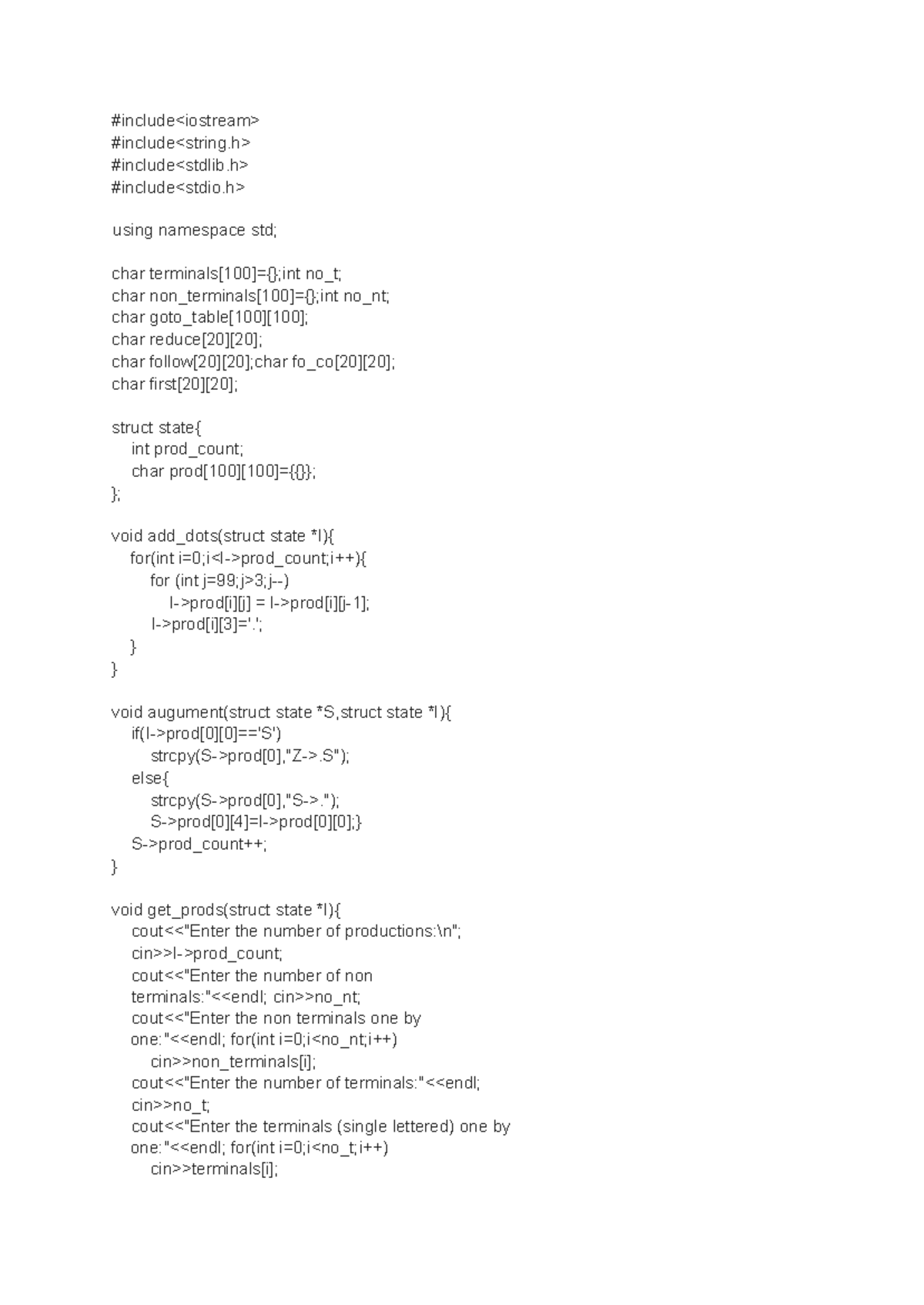 SLR Parser - sxFDWAEGFRHYE5THUY - #include #include - Studocu