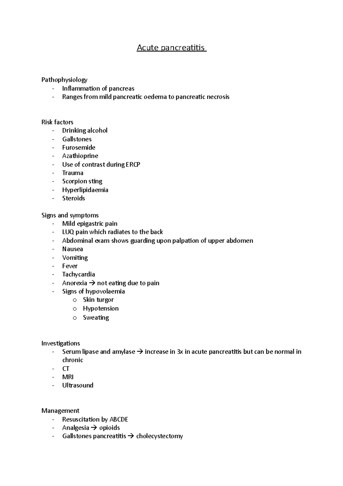 Acute pancreatitis - Lecture notes 55 - Acute pancreatitis ...