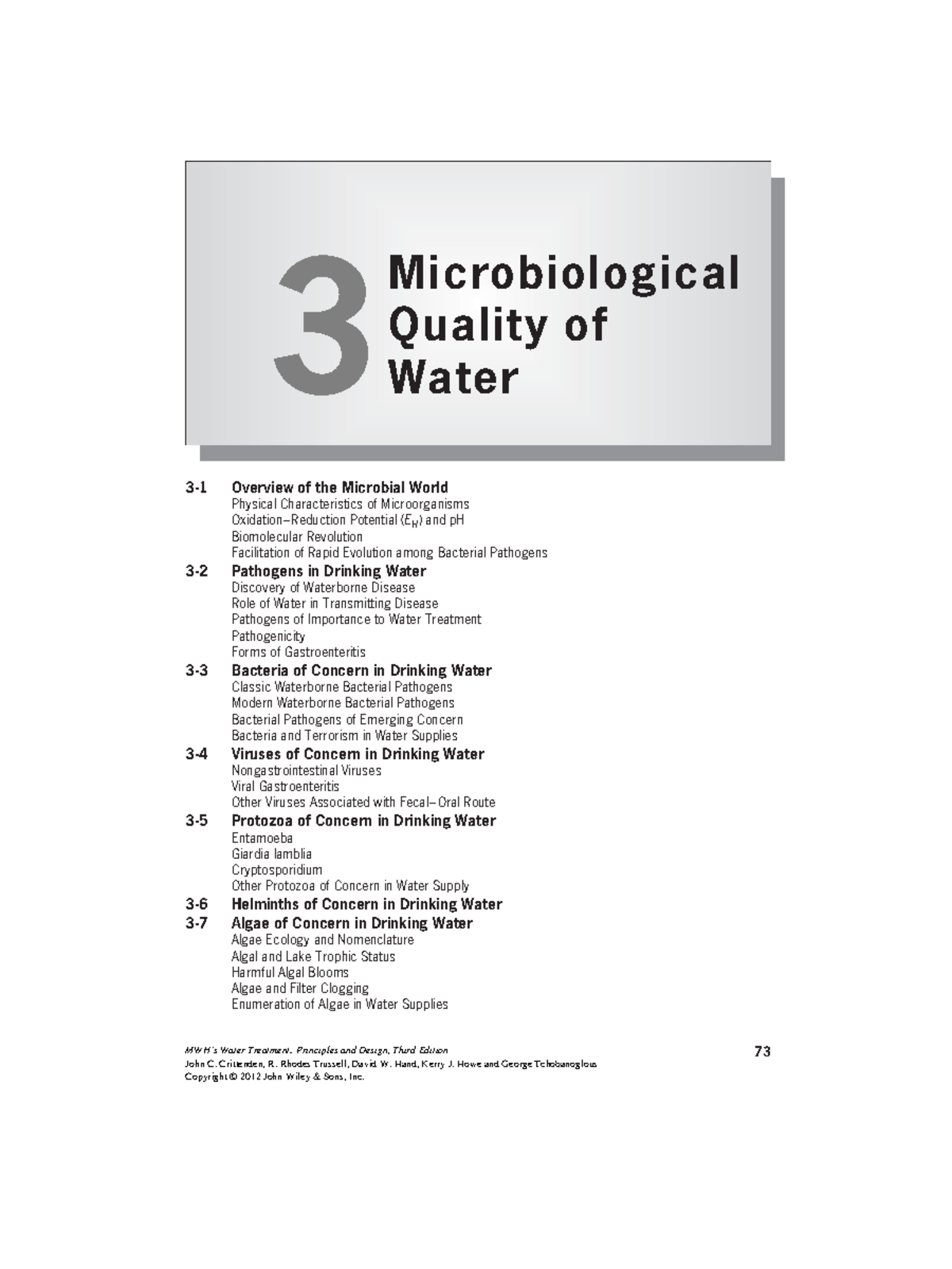 Ch3 - tavakoli - 3 Microbiological Quality of Water 3-1 Overview of the ...